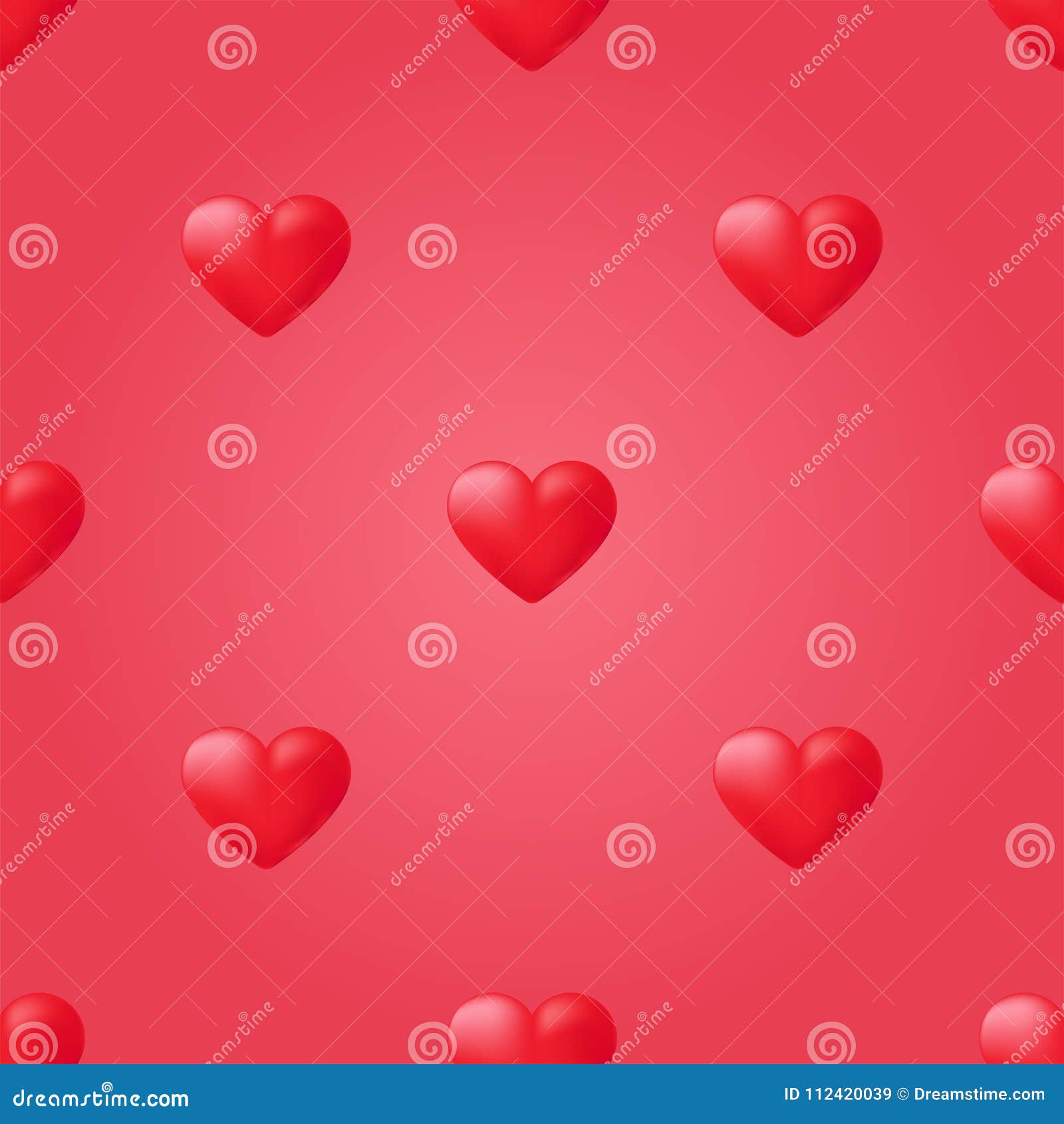 Red Heart Seamless Pattern. Background Love Stock Vector - Illustration ...