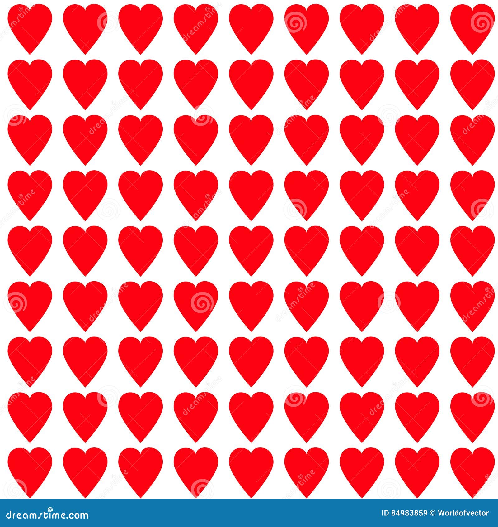 Red Heart Seamless Pattern. Wrapping Paper, Textile Template. White ...