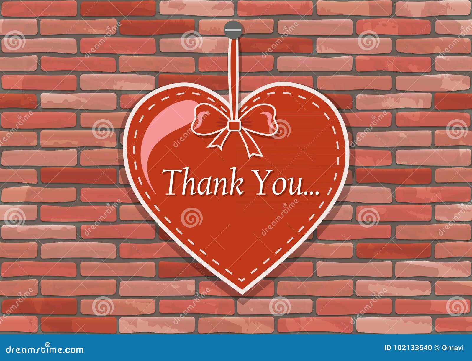 Red Heart on a Seamless Rustic Brick Wall - Vector Stock Vector ...