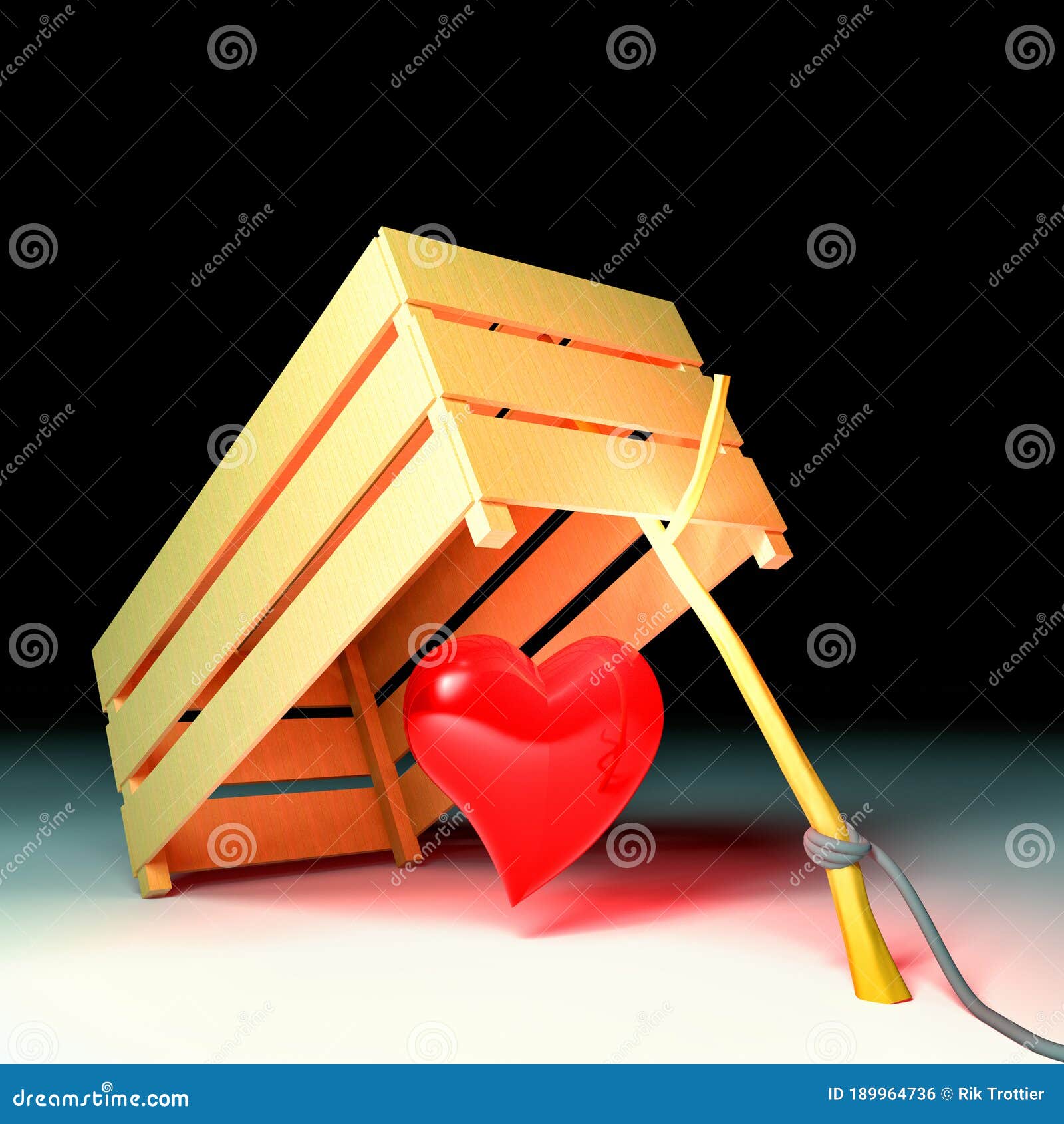 Heart in a trap stock illustration. Illustration of trapped - 189964736