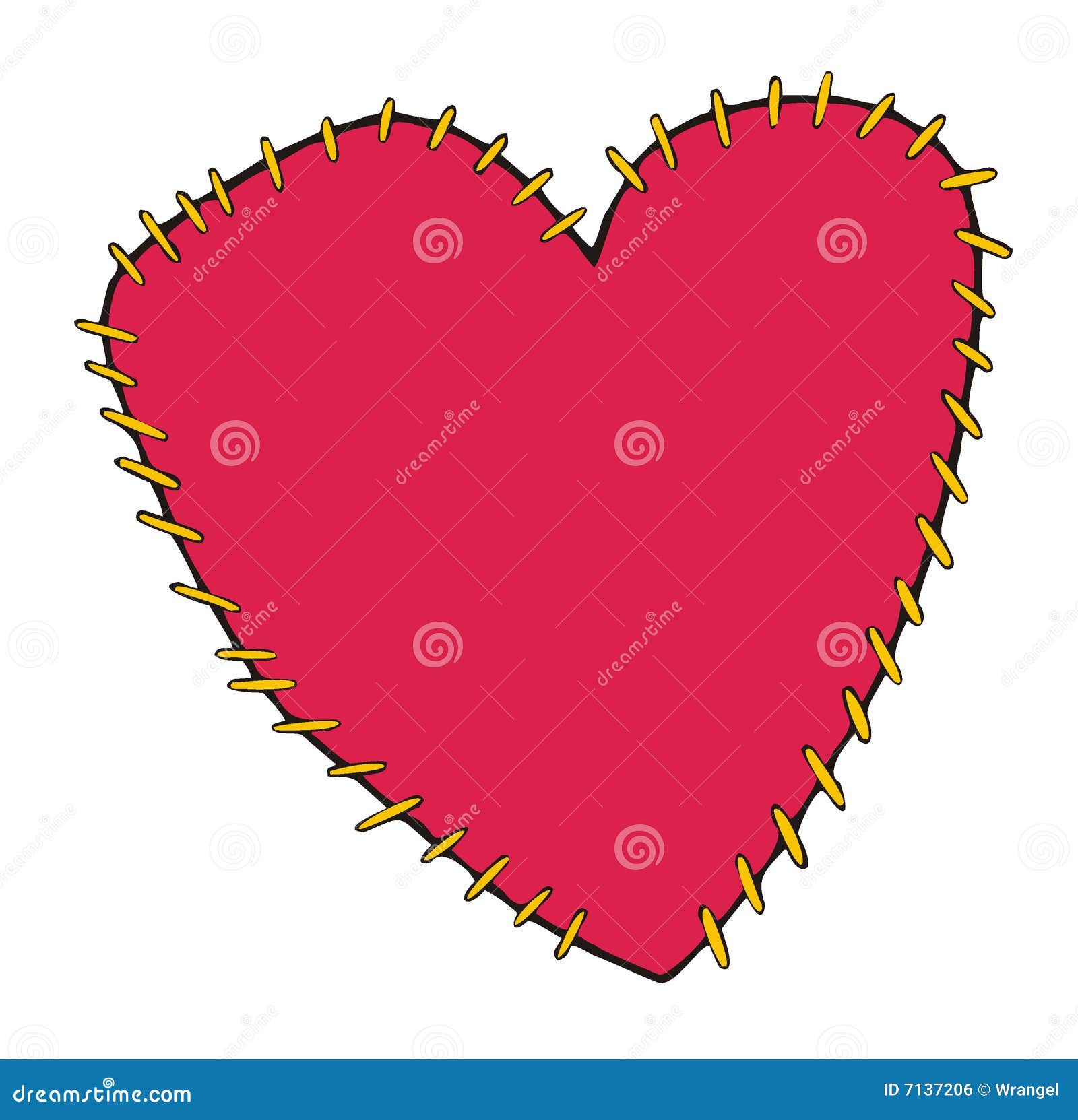 Red Heart Sewing by Thread stock illustration. Illustration of white ...