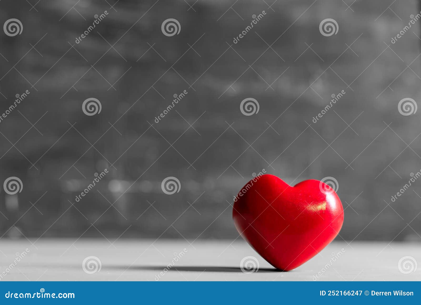 Red Heart with Shadow on Grey Background Stock Image - Image of ...