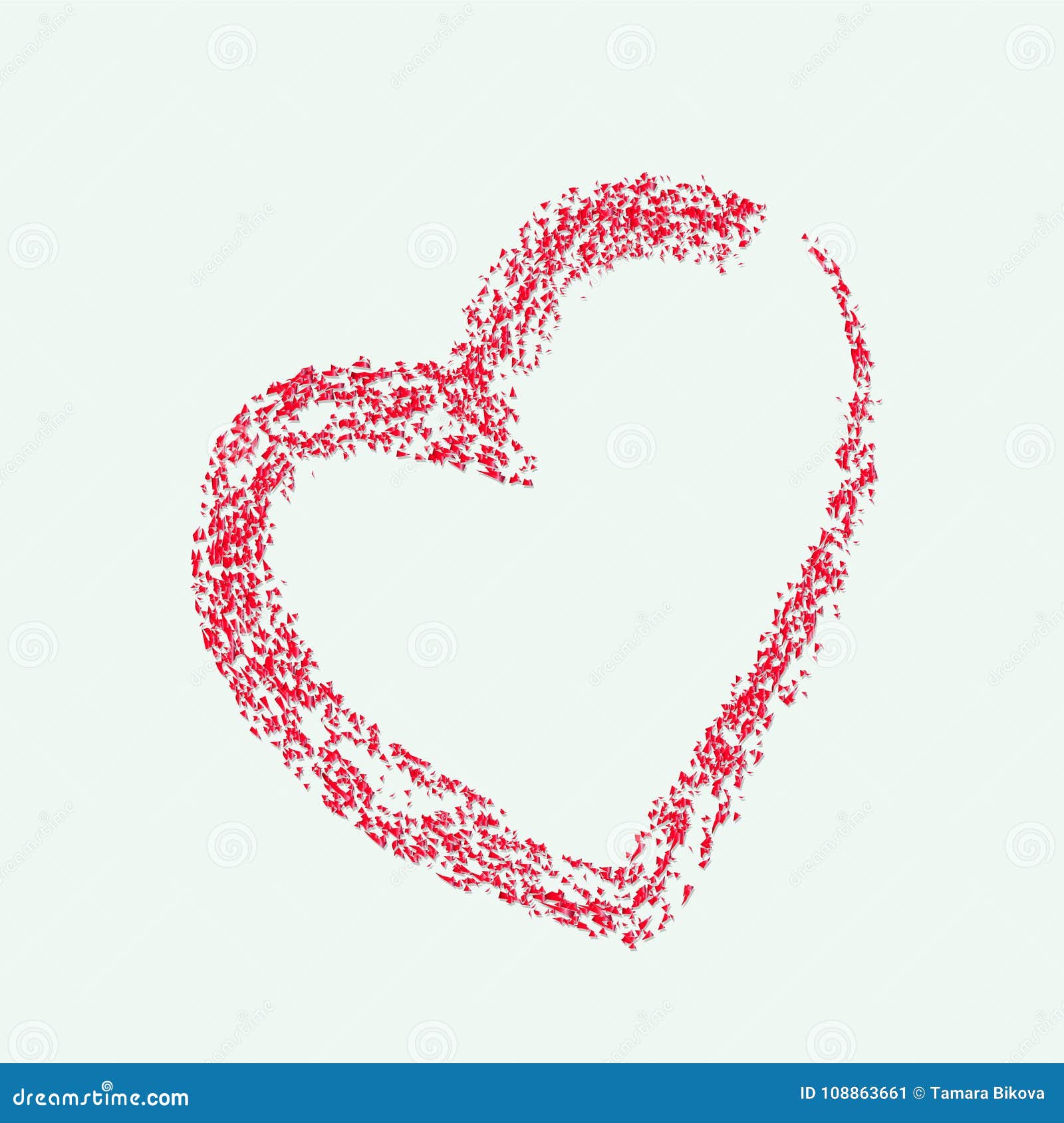 Red heart with shadow stock vector. Illustration of design - 108863661
