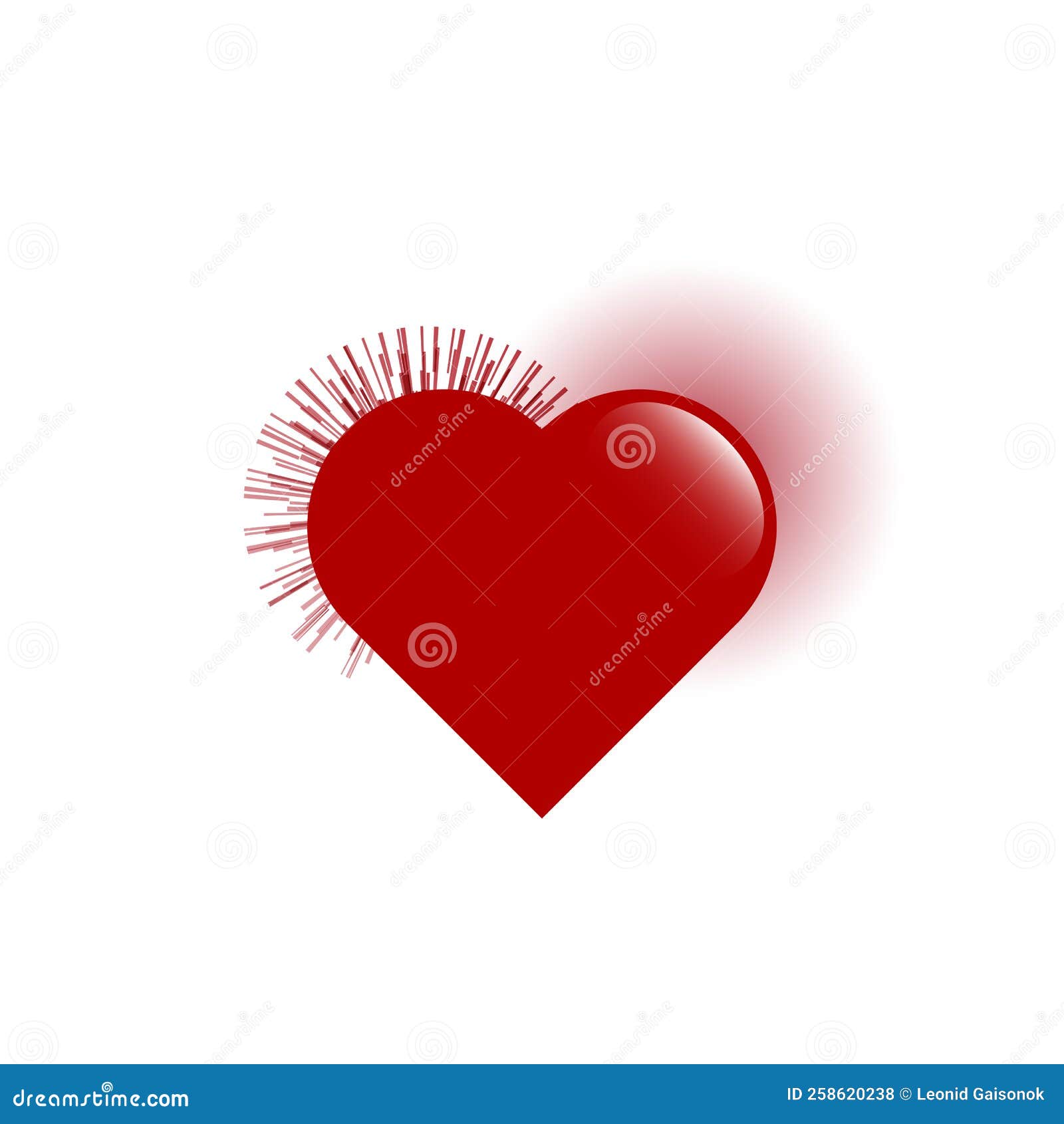 Red Heart with Shadow. Vector Illustration Stock Vector - Illustration ...
