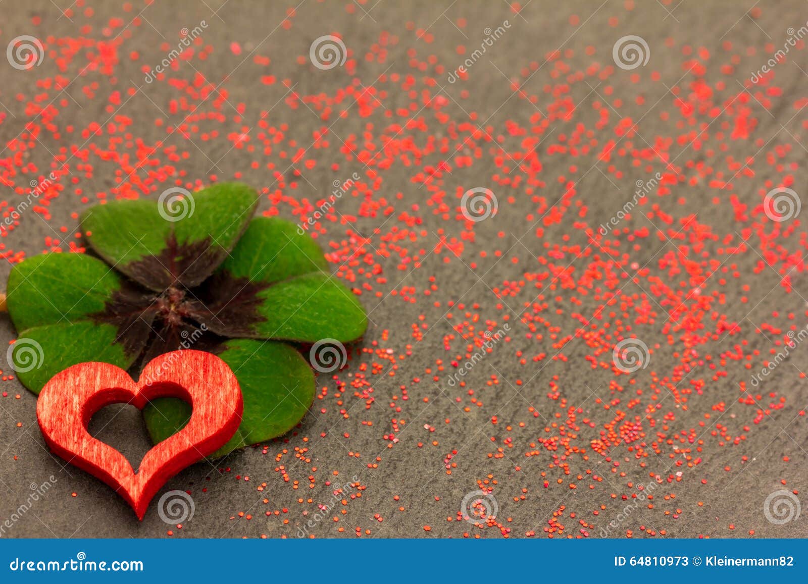 A red heart and a shamrock stock image. Image of creative - 64810973