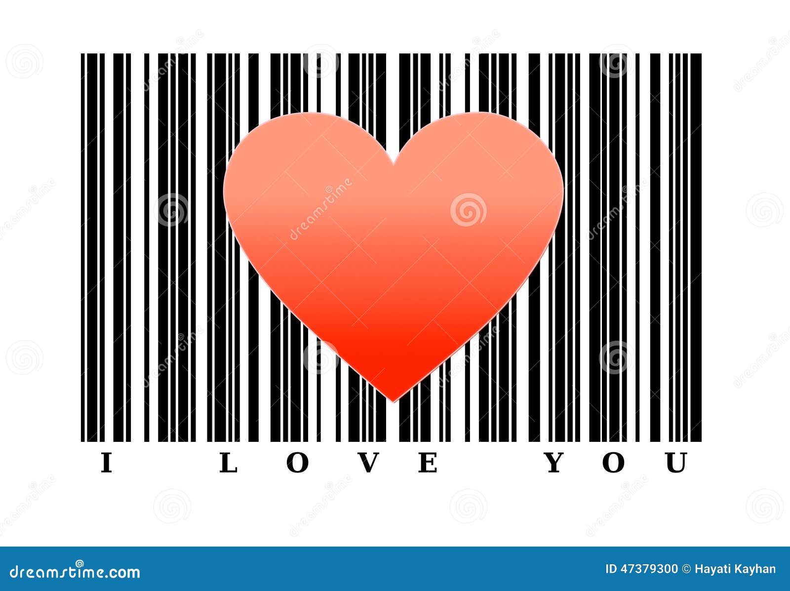 Red Heart Shape on Barcode. Love Concept Stock Illustration ...