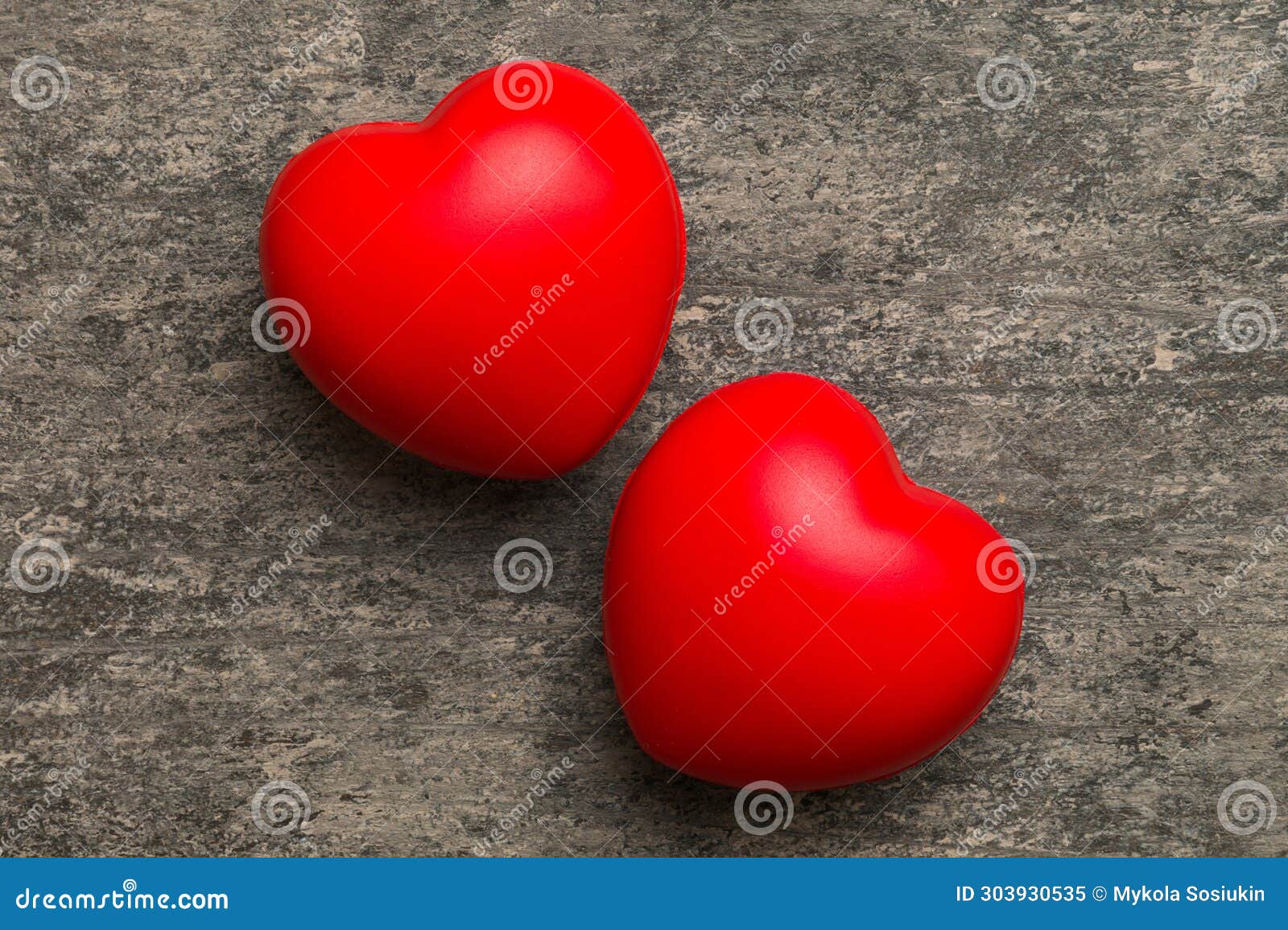 Red Heart Shape on Colored Background. Minimal Concept Top View with ...