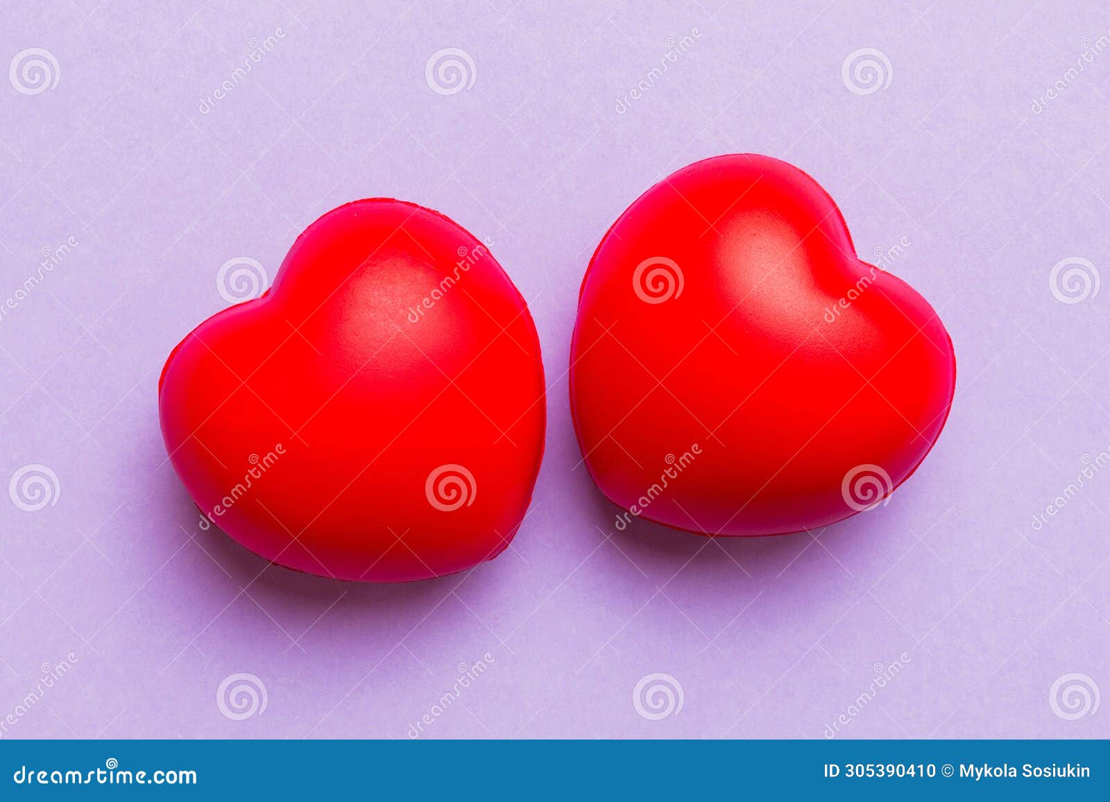 Red Heart Shape on Colored Background. Minimal Concept Top View with ...