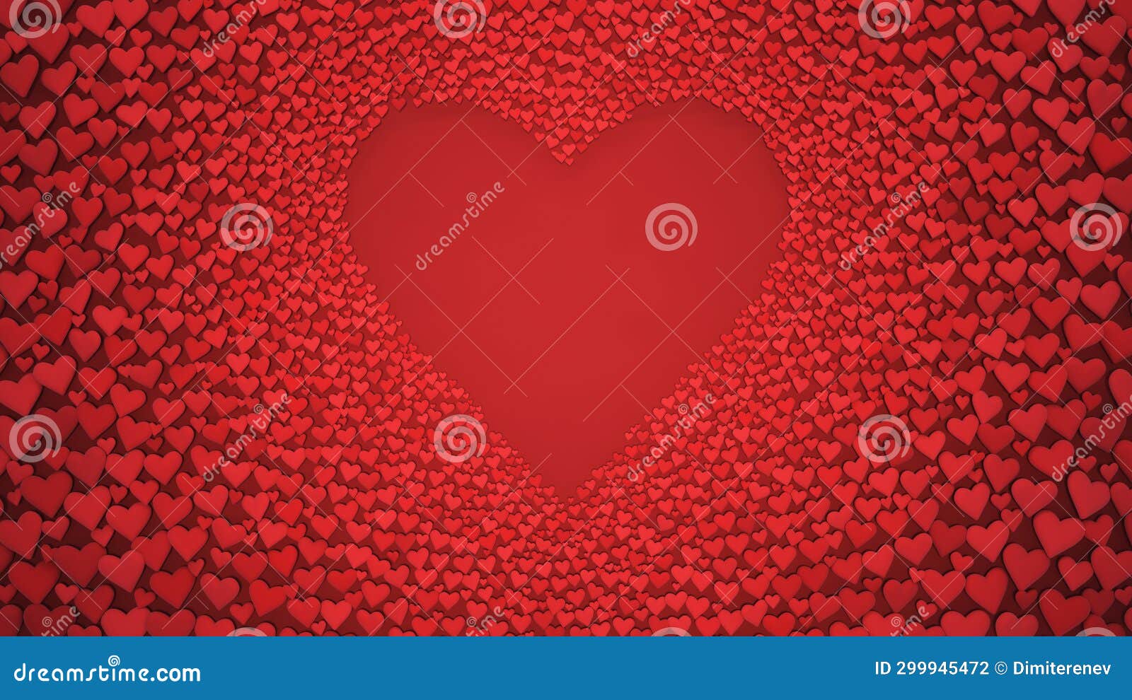 Red Heart Shape Formed by Multiple Red Hearts - 3D Rendering Stock ...
