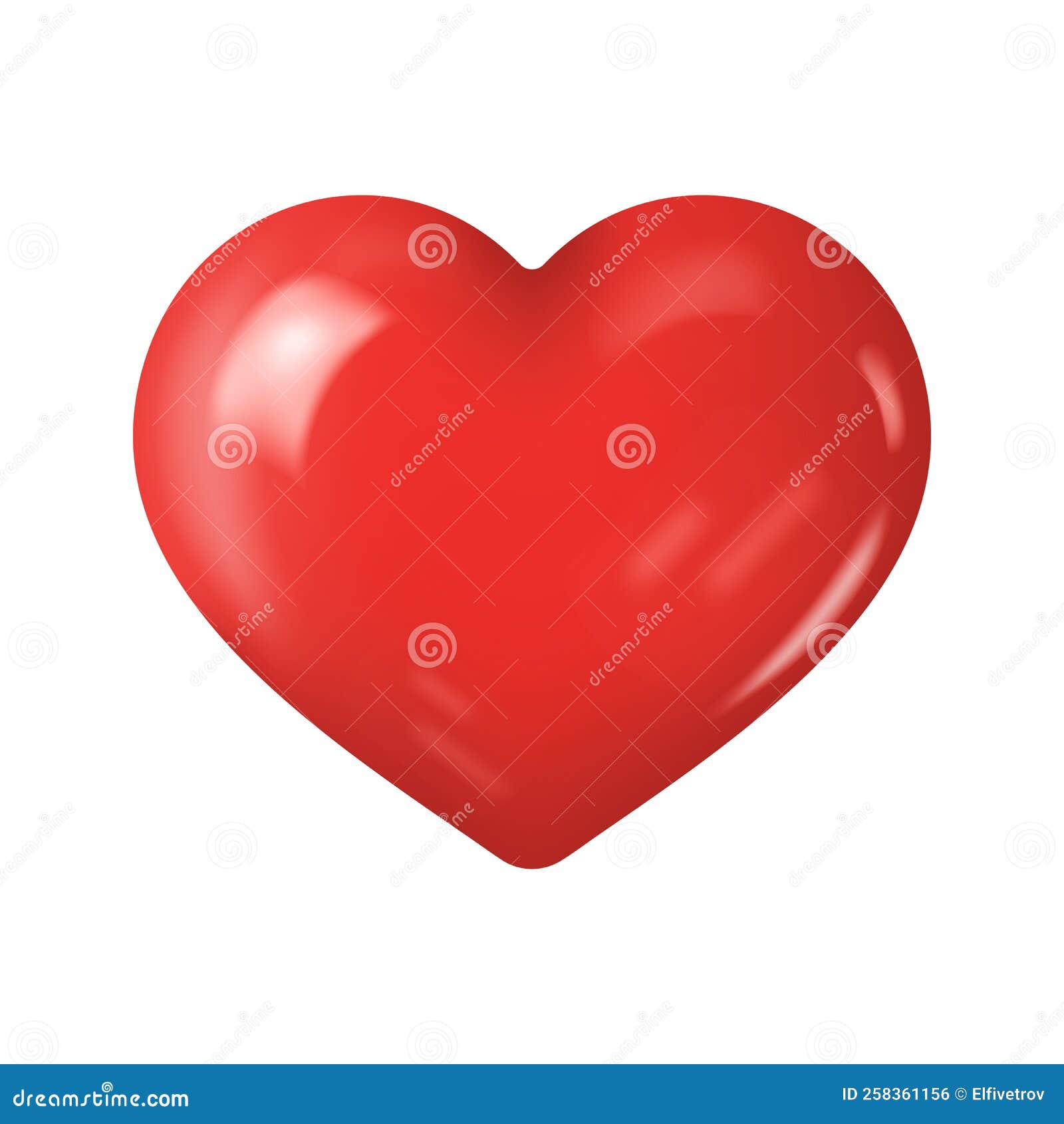 Red Heart Shape Isolated on White Stock Vector - Illustration of ...