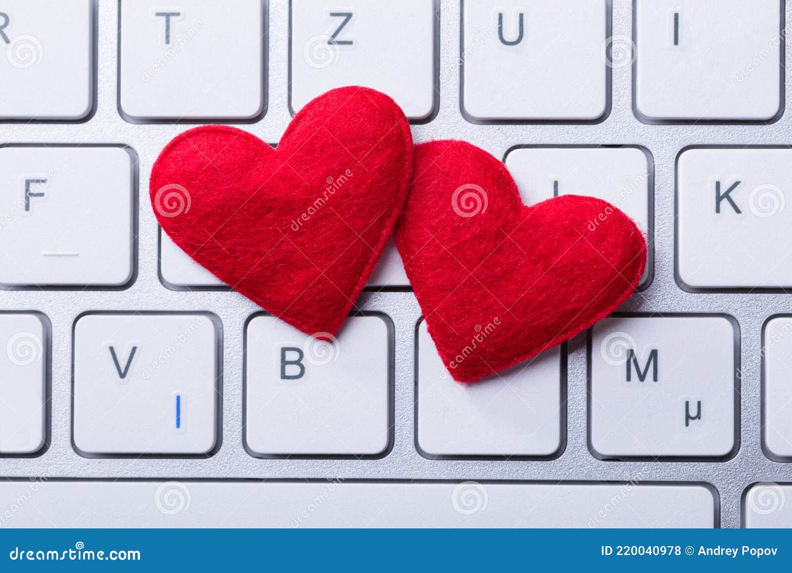 Red Heart Shape on Keyboard Stock Photo - Image of mobility, computer ...