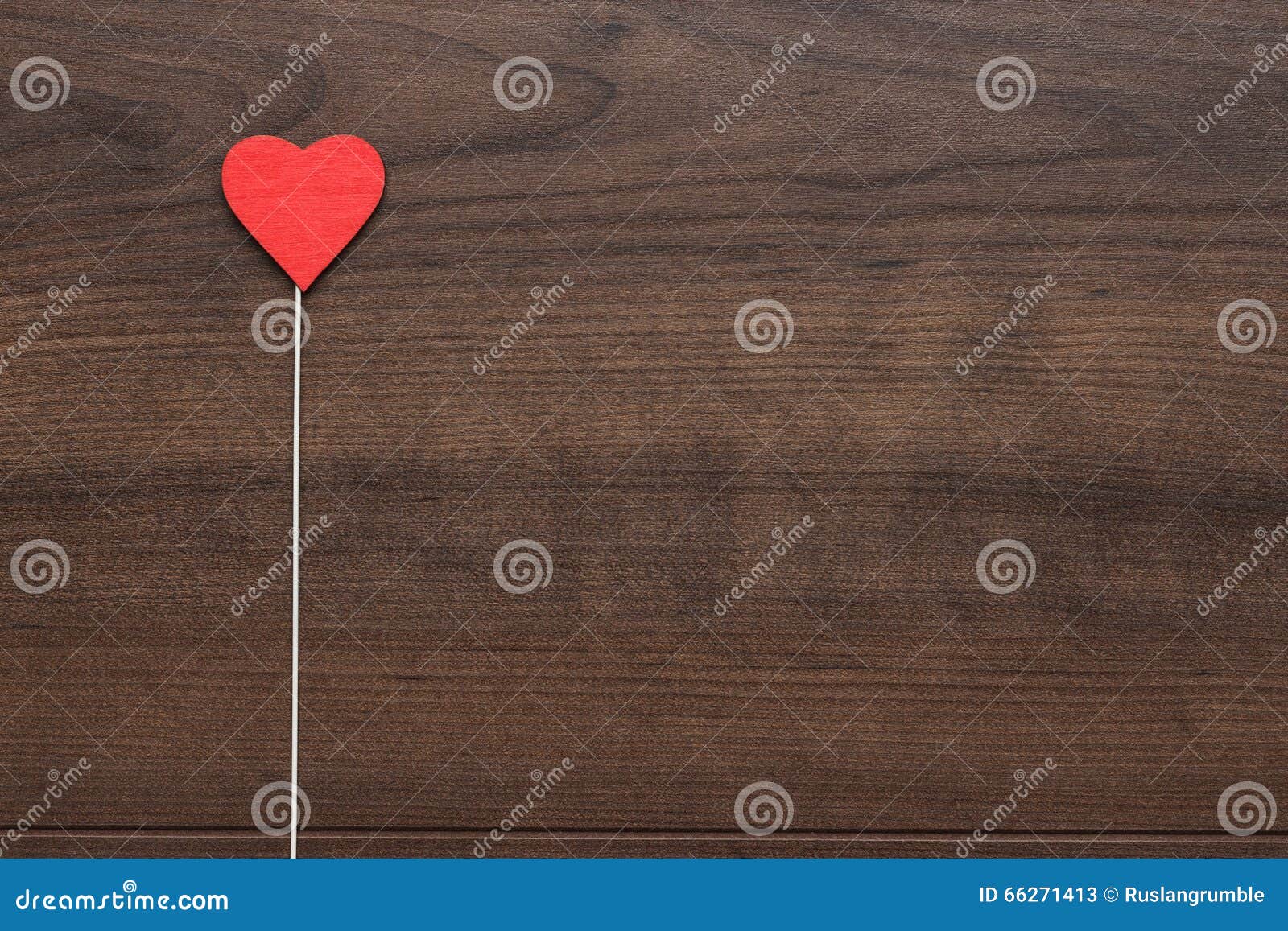 Red heart shape on stick stock image. Image of concept - 66271413