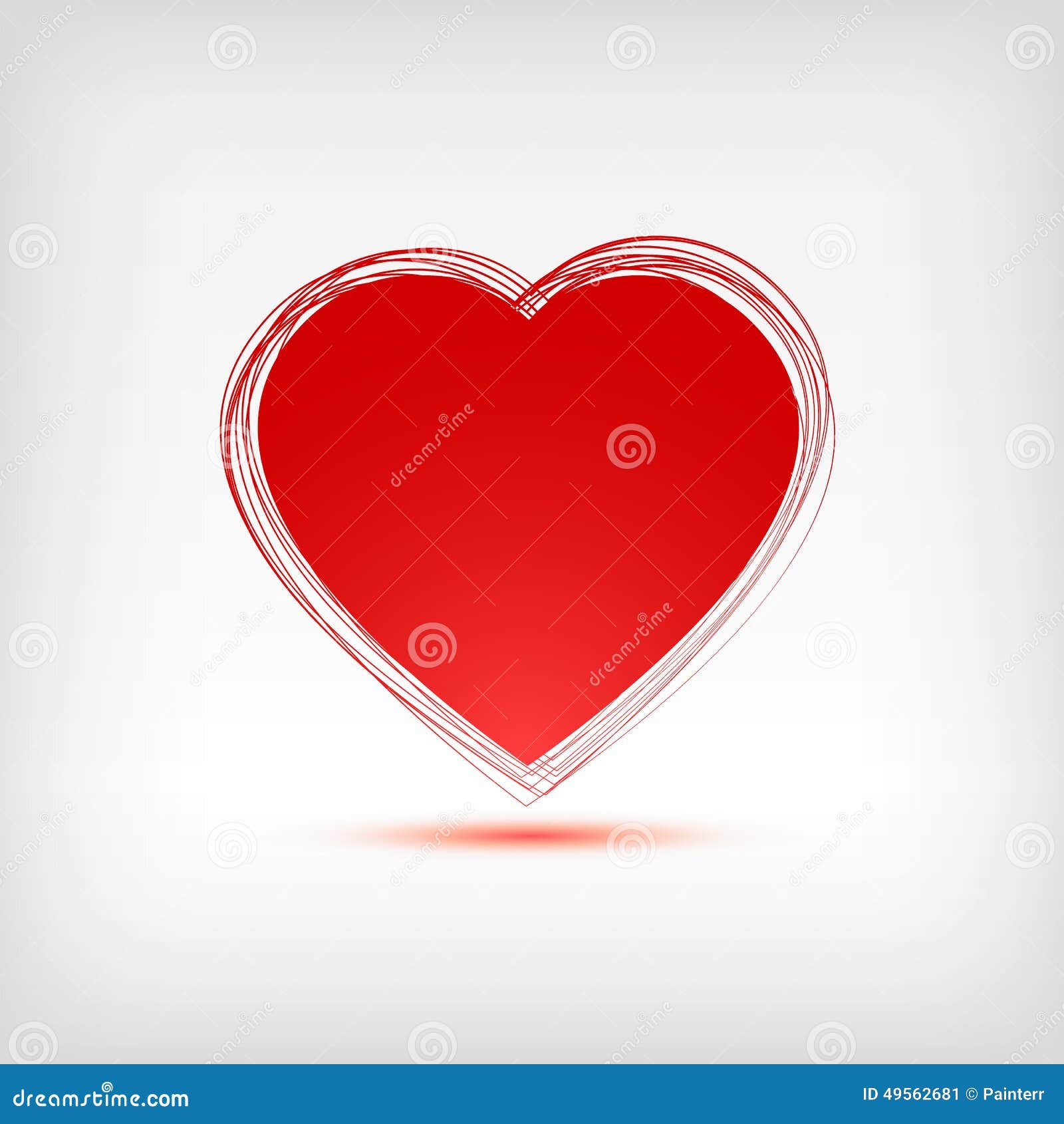 Red Heart Shape on White Background. Stock Vector - Illustration of ...