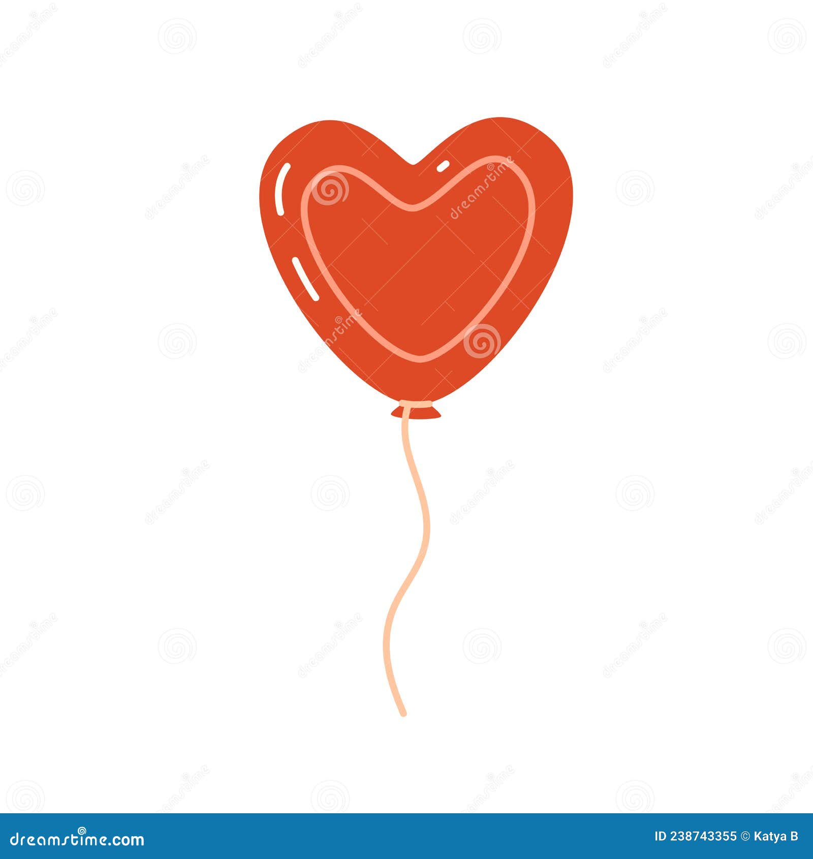 Red Heart-shaped Balloon. Vector Flat Illustration Stock Vector ...