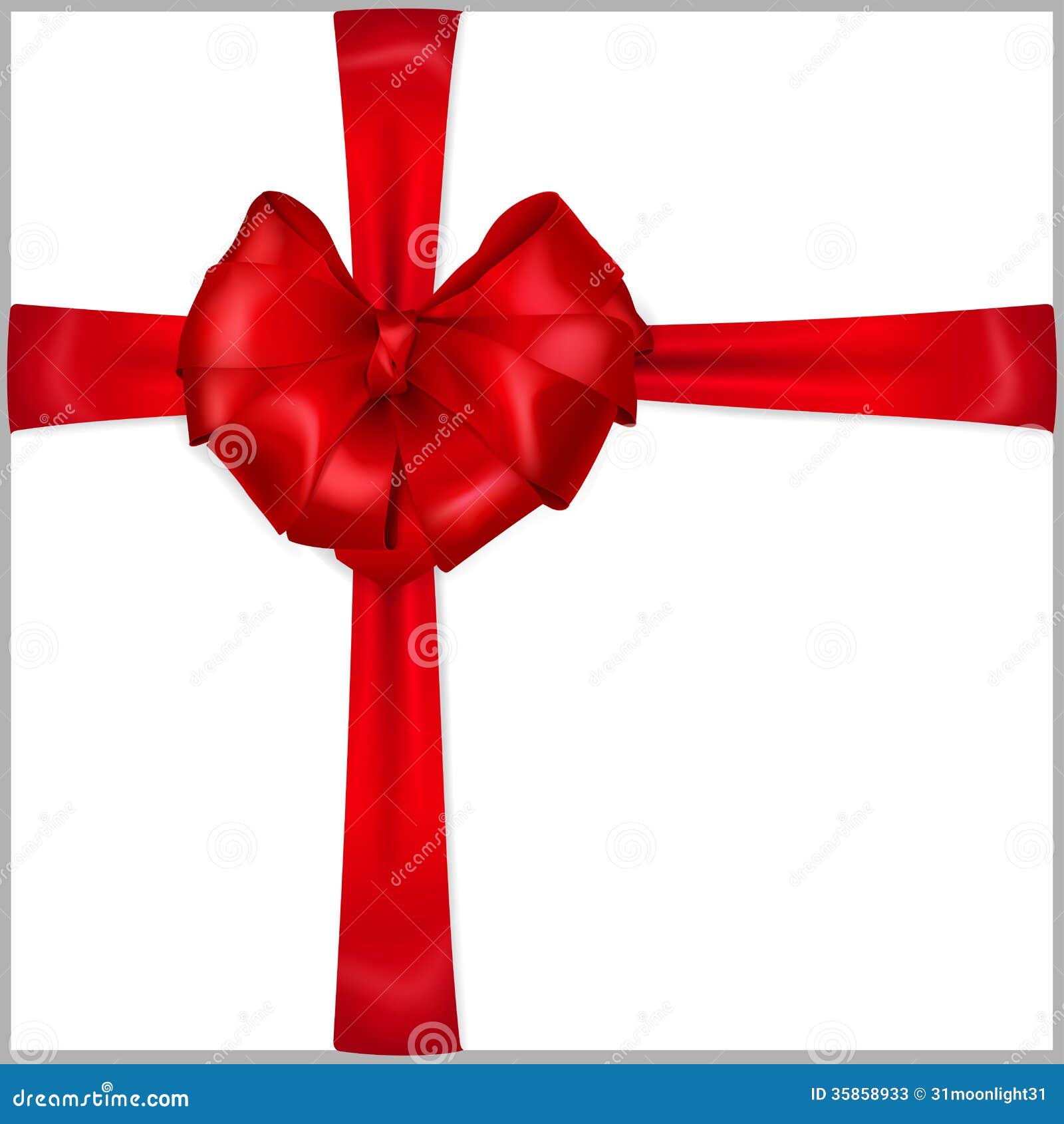 Red Heart-shaped Bow with Ribbons Stock Vector - Illustration of ribbon ...