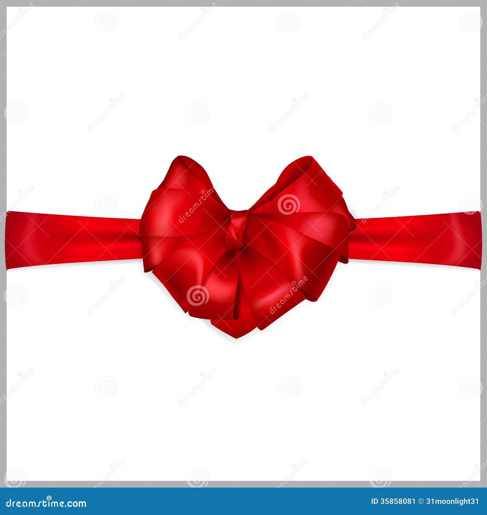 Red Heart-shaped Bow with Ribbons Stock Vector - Illustration of love ...