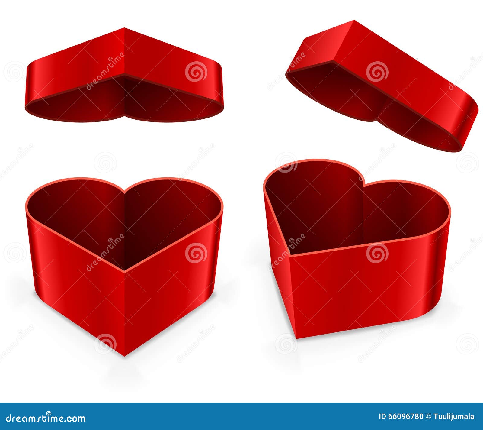 Red heart shaped box stock vector. Illustration of craft - 66096780