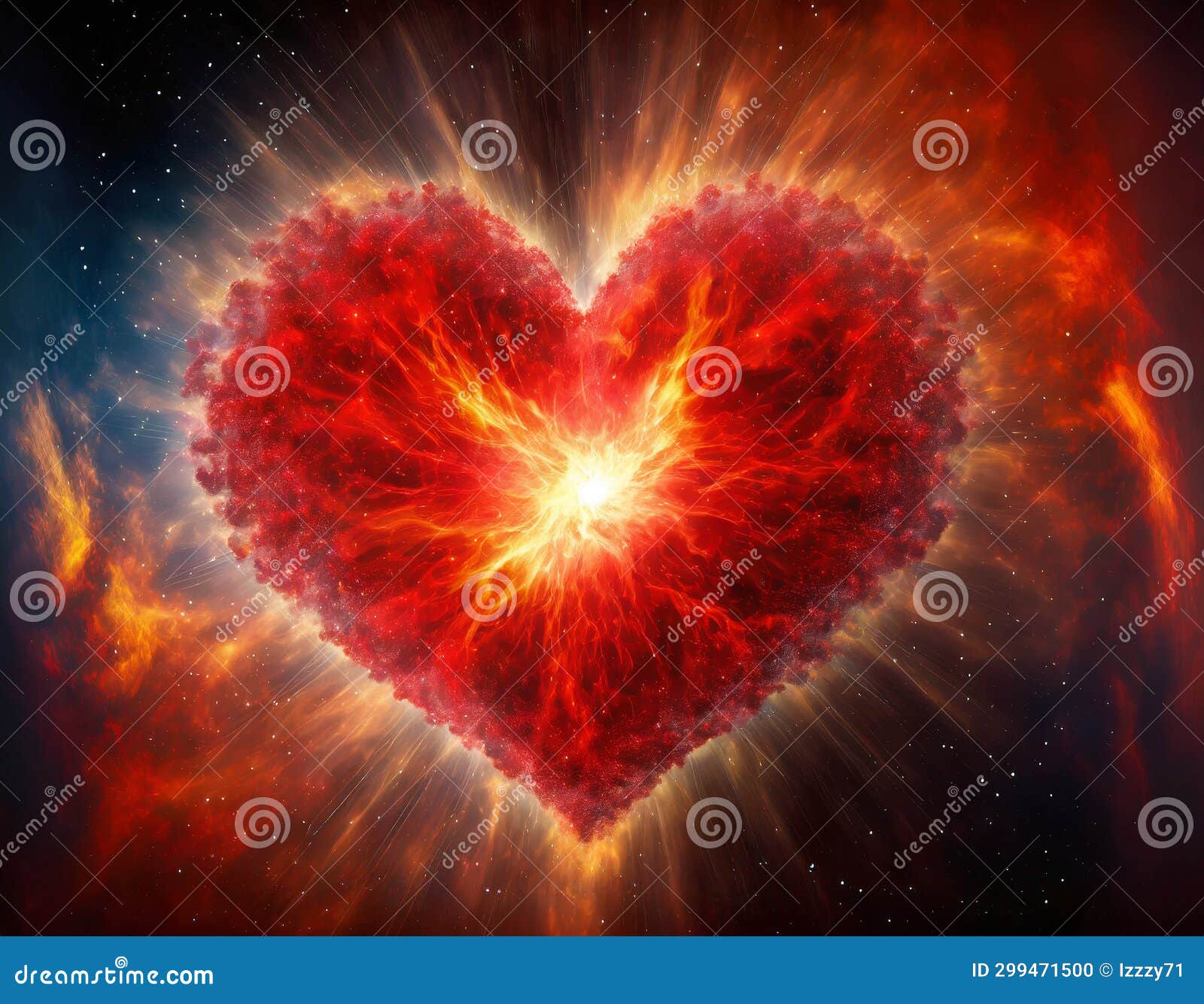 Red Heart Shaped Explosion. Love Concept Stock Illustration ...