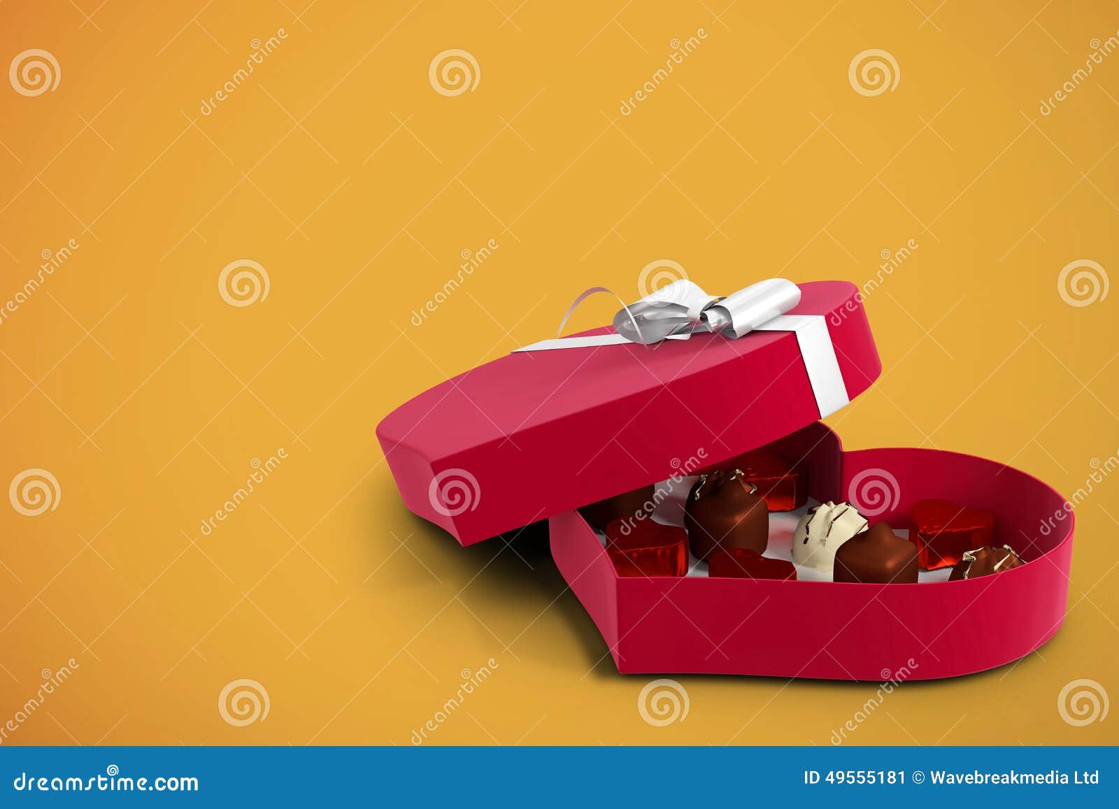 Red Heart Shaped Open Candy Box Stock Illustration - Illustration of ...