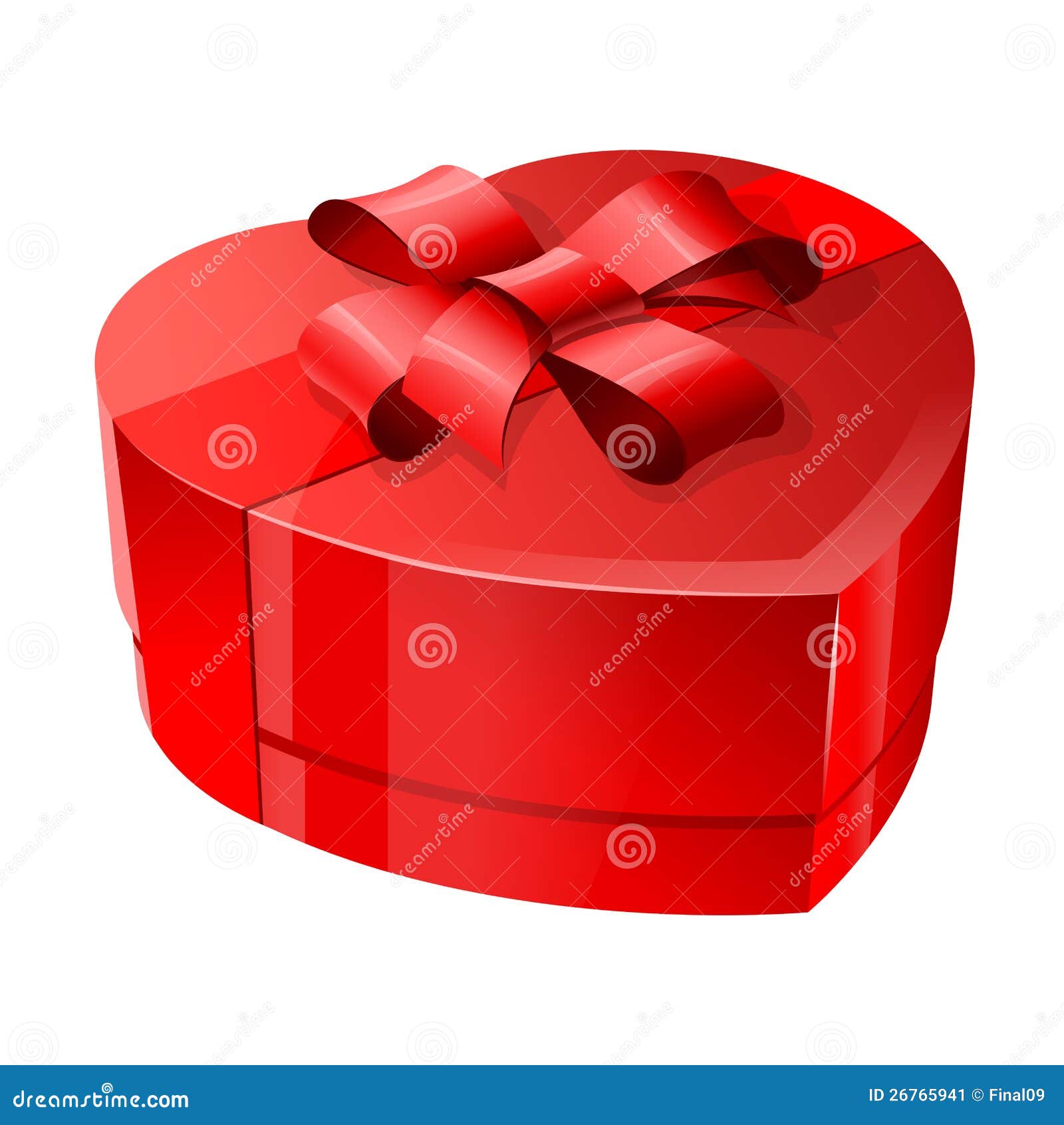 Red Heart-shaped Package with a Shiny Ribbon Stock Vector ...