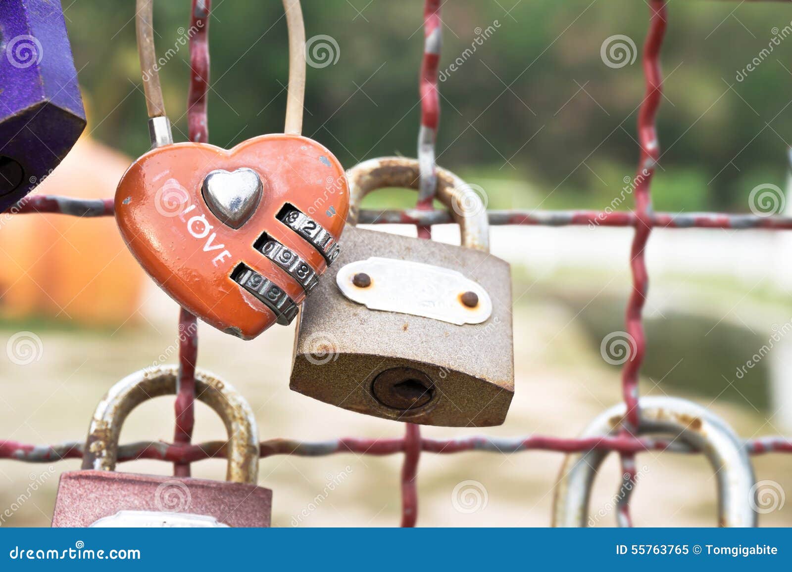 Red heart-shaped padlock stock image. Image of ornate - 55763765