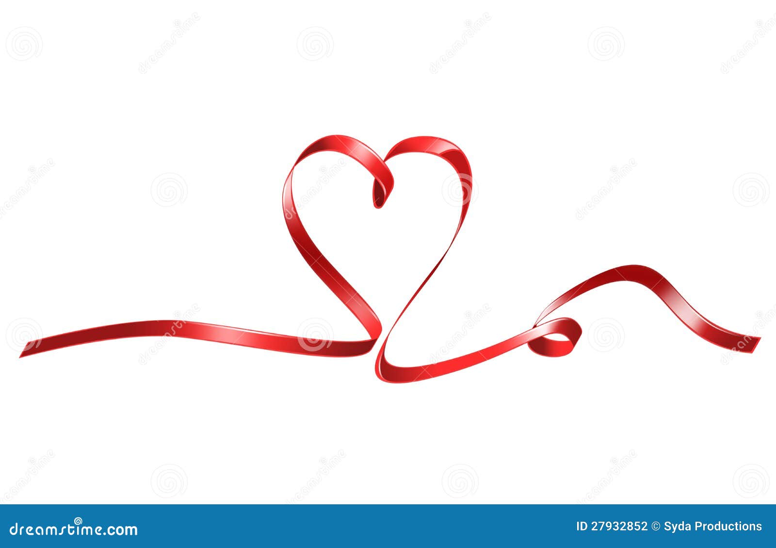 Red heart shaped ribbon stock illustration. Illustration of mercy ...