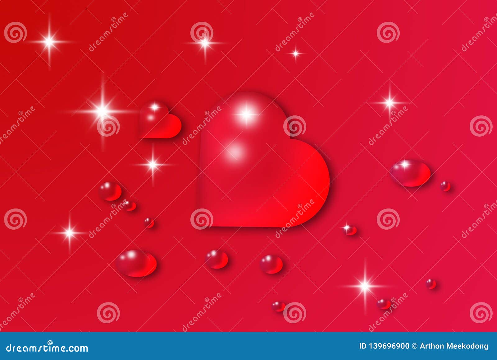 Red Heart Shaped, Water Droplets on a Red Background Stock Illustration ...
