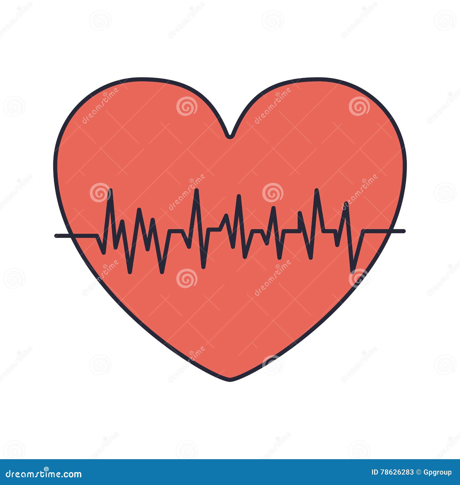 Red Heart with Signs of Life Stock Vector - Illustration of beat, sign ...