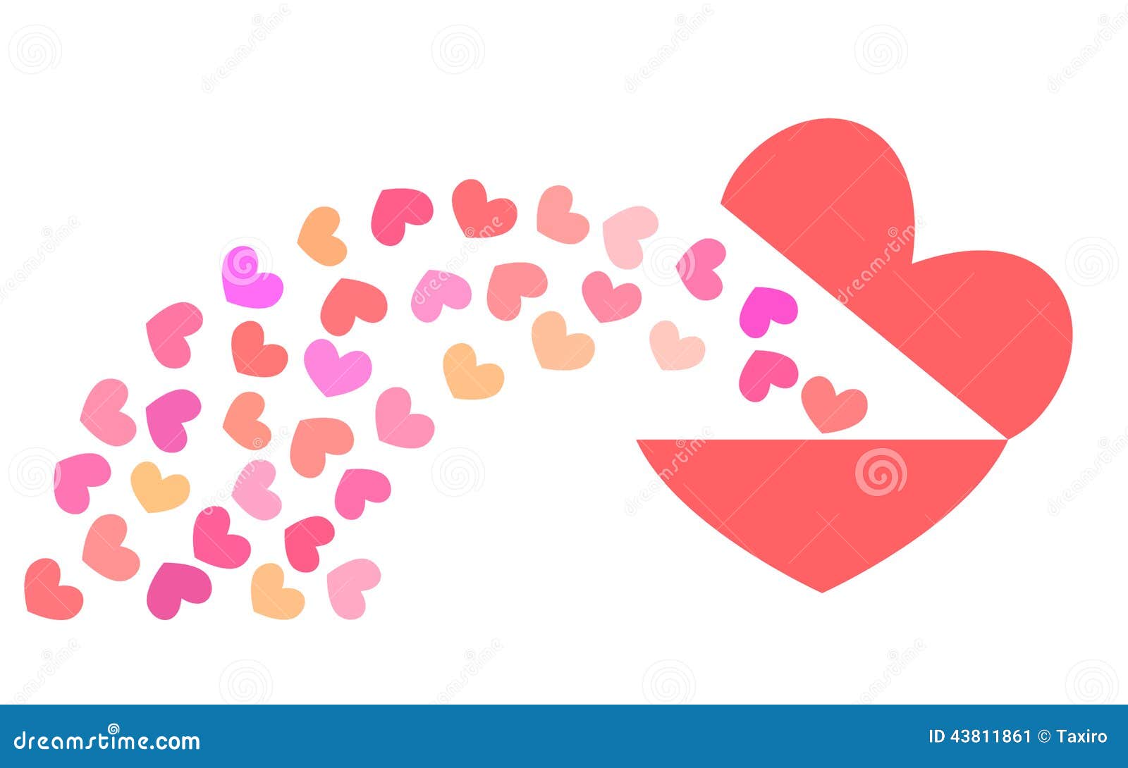 Red Heart and Small Colored Hearts Stock Vector - Illustration of ...