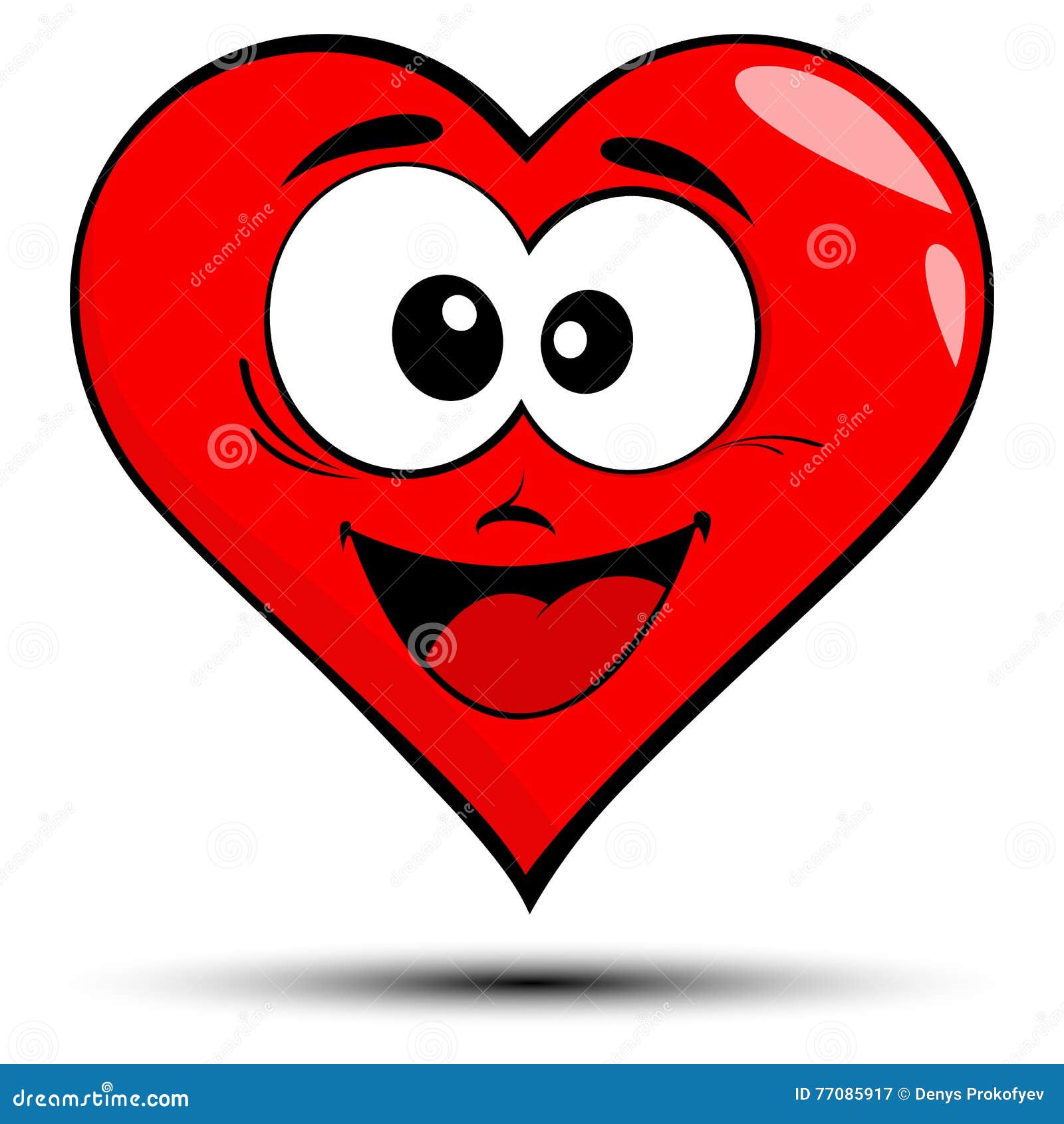 Red Heart with Smile Illustration Stock Illustration - Illustration of ...