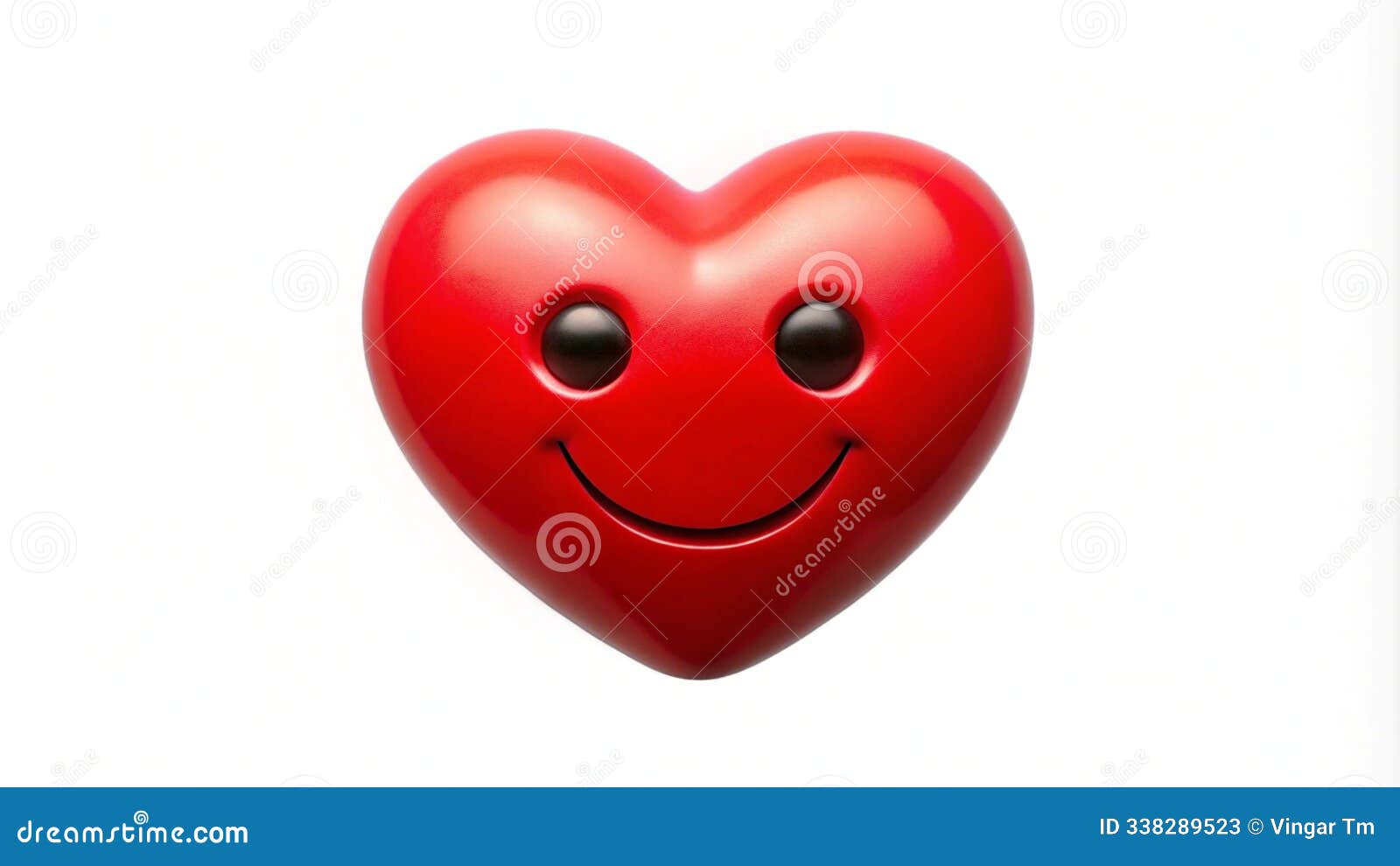 A Red Heart with a Smiling Face on a White Background Stock ...