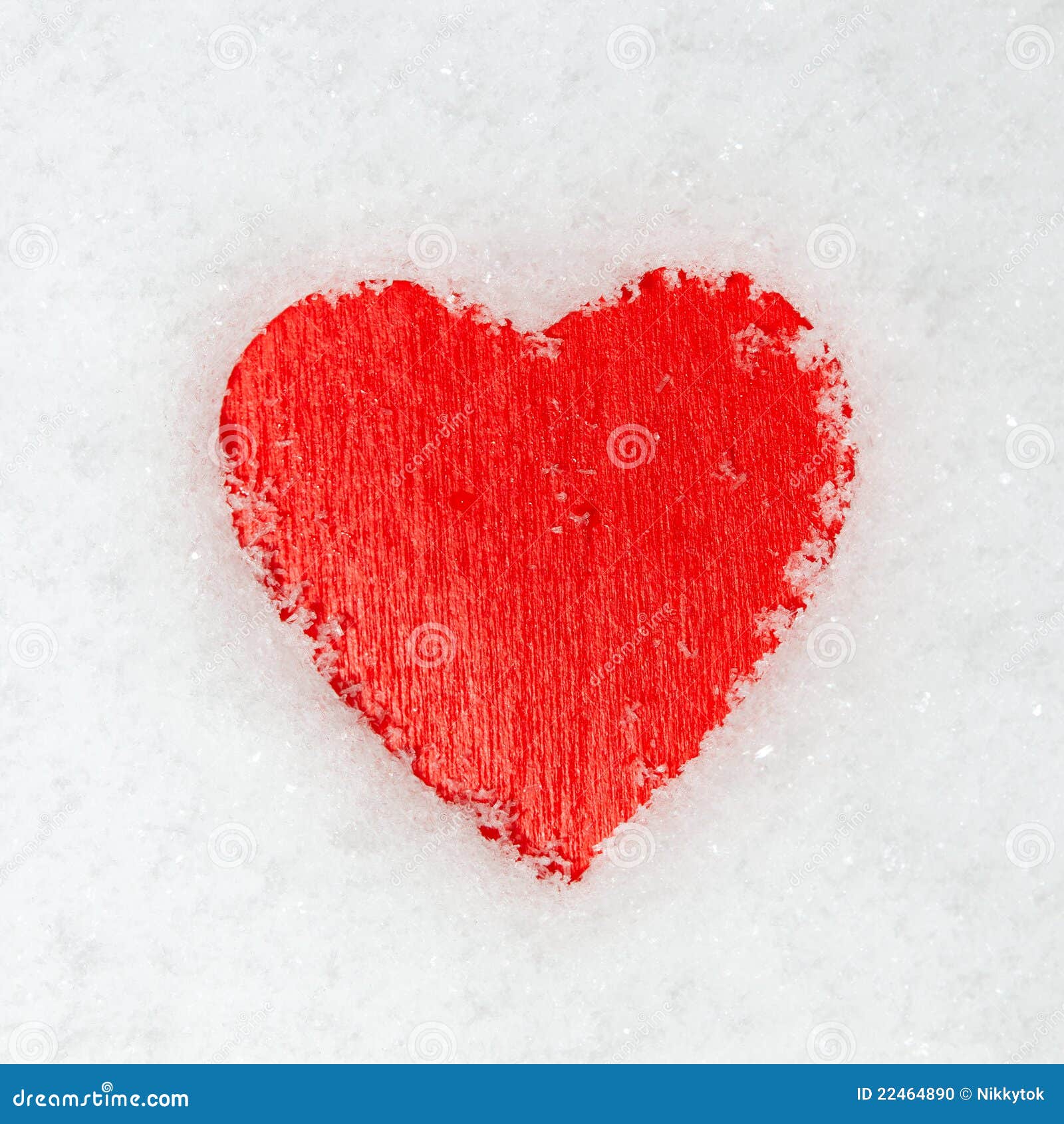 Red heart on the snow stock photo. Image of closeup, snow - 22464890