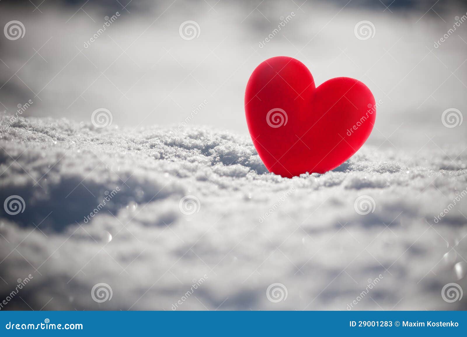 Red heart on snow stock image. Image of fresh, snow, coldness - 29001283