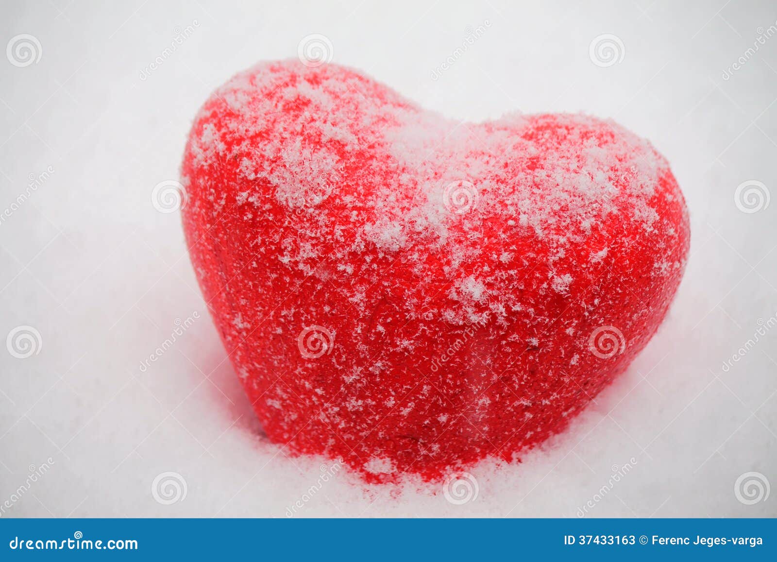 Red heart in snowfall stock image. Image of love, 14th - 37433163