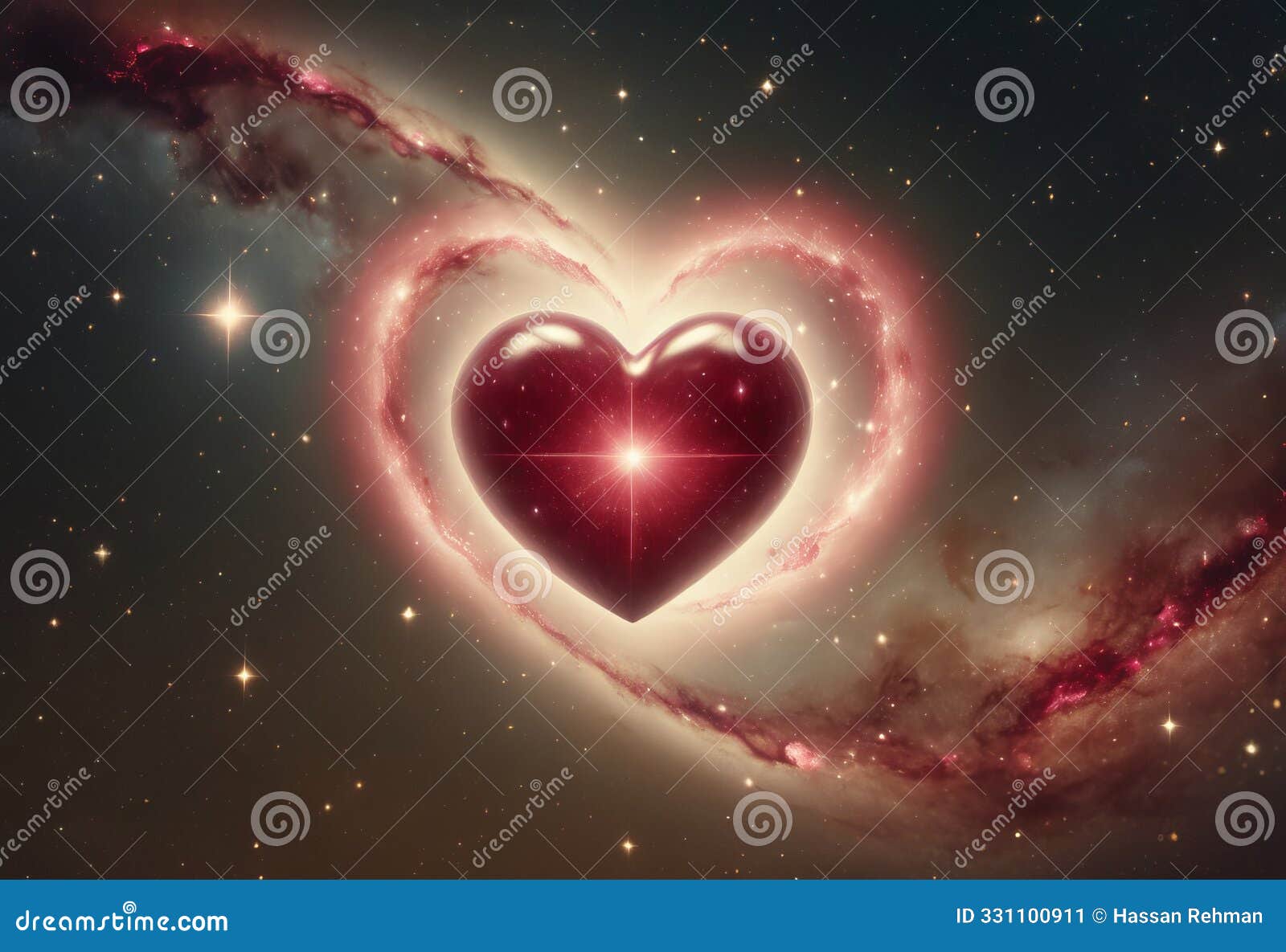 Red Heart Space for Love, Glitter Background Stock Illustration ...