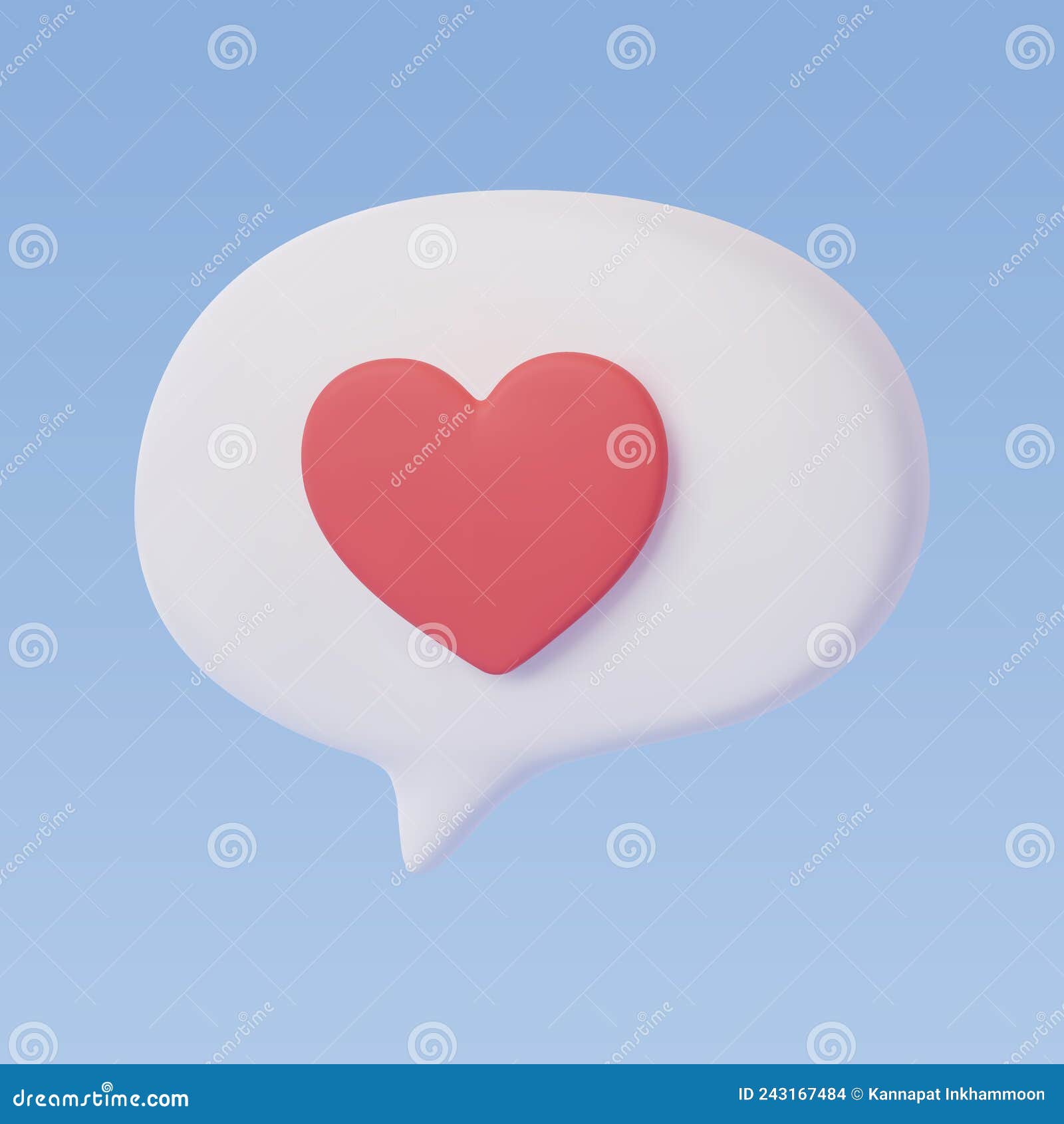 Red Heart in Speech Bubble. Vector Talking Box, Chatting Box, Message ...