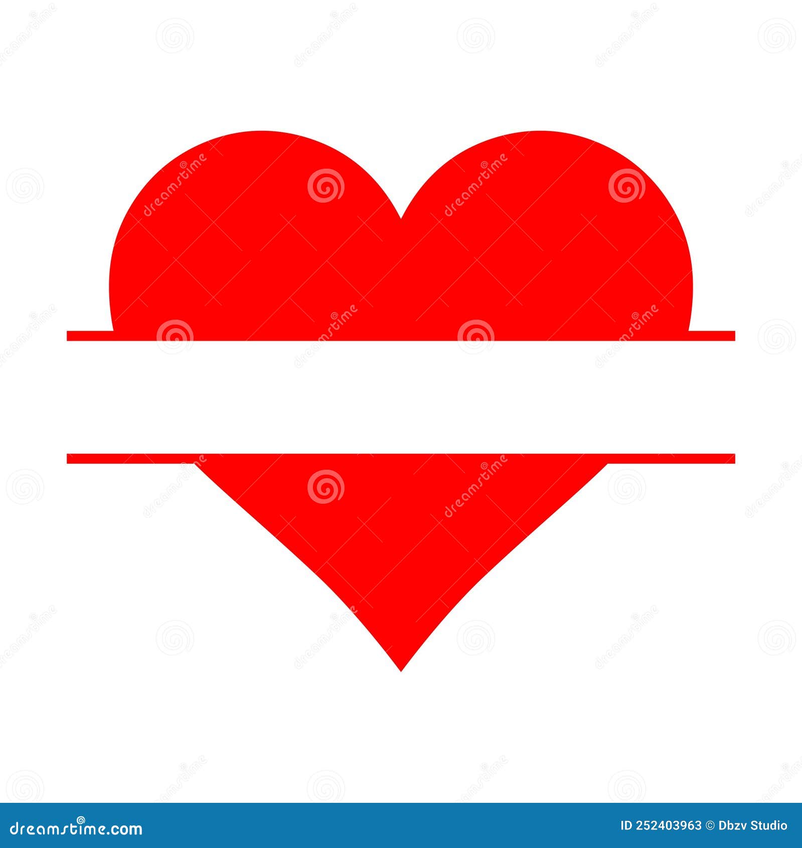 Heart Split Vector Monogram. Frame. Paper Or Laser Cut Template ...