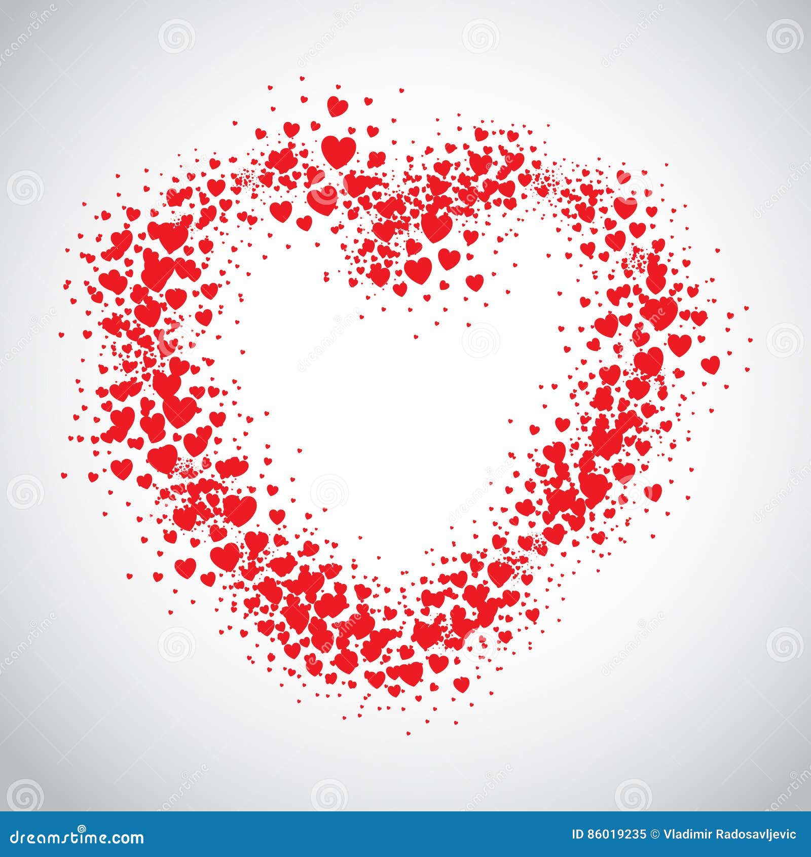 Red Heart Spray Painted with Scatter Hears Stock Vector - Illustration ...