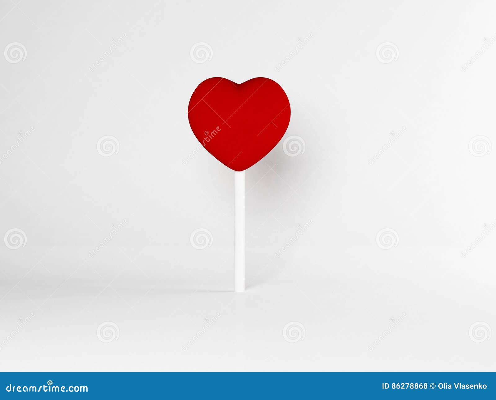 Red heart on a stick, 3d stock illustration. Illustration of ...