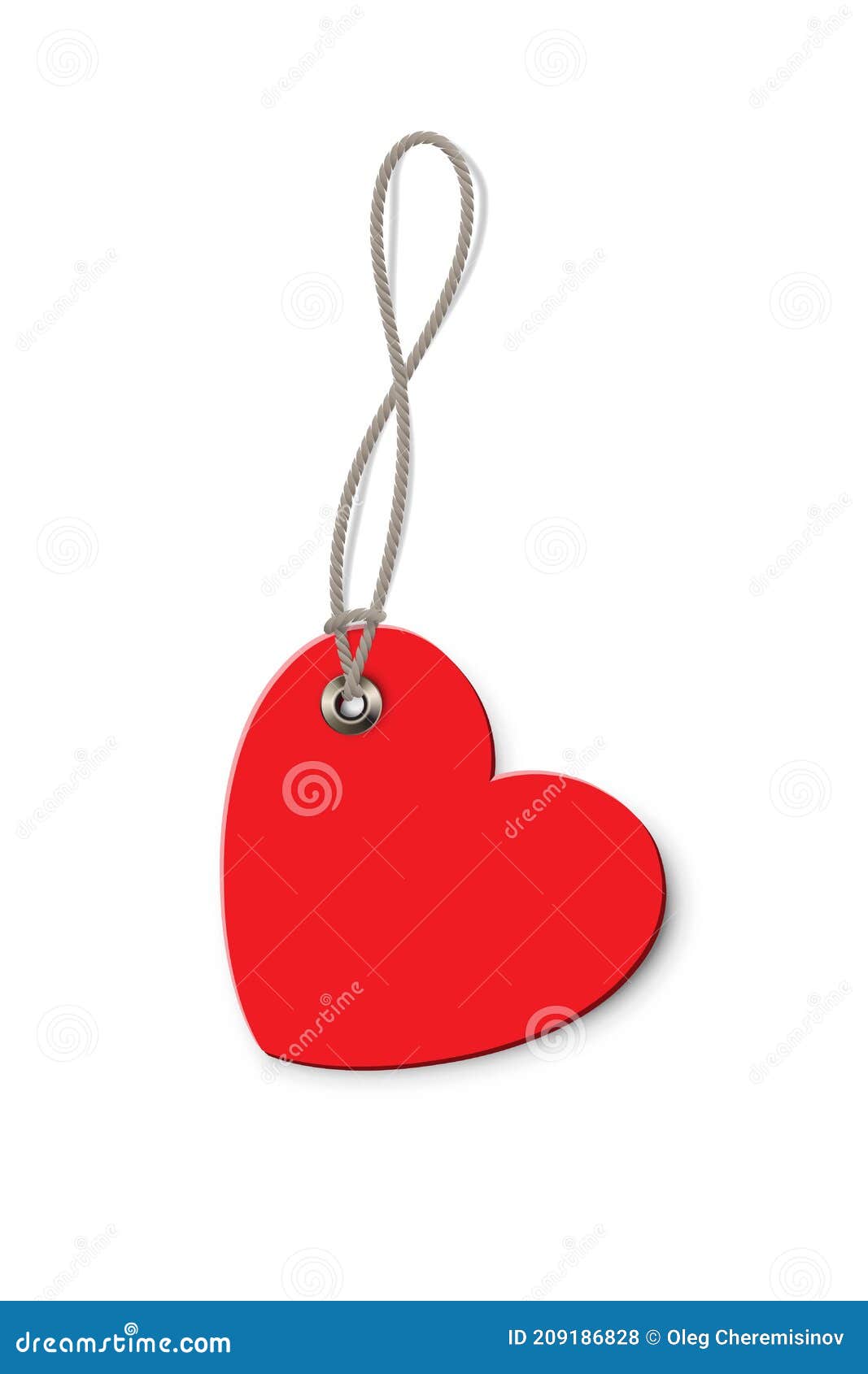 Red Heart with String Isolated on White Background. Vector Design ...