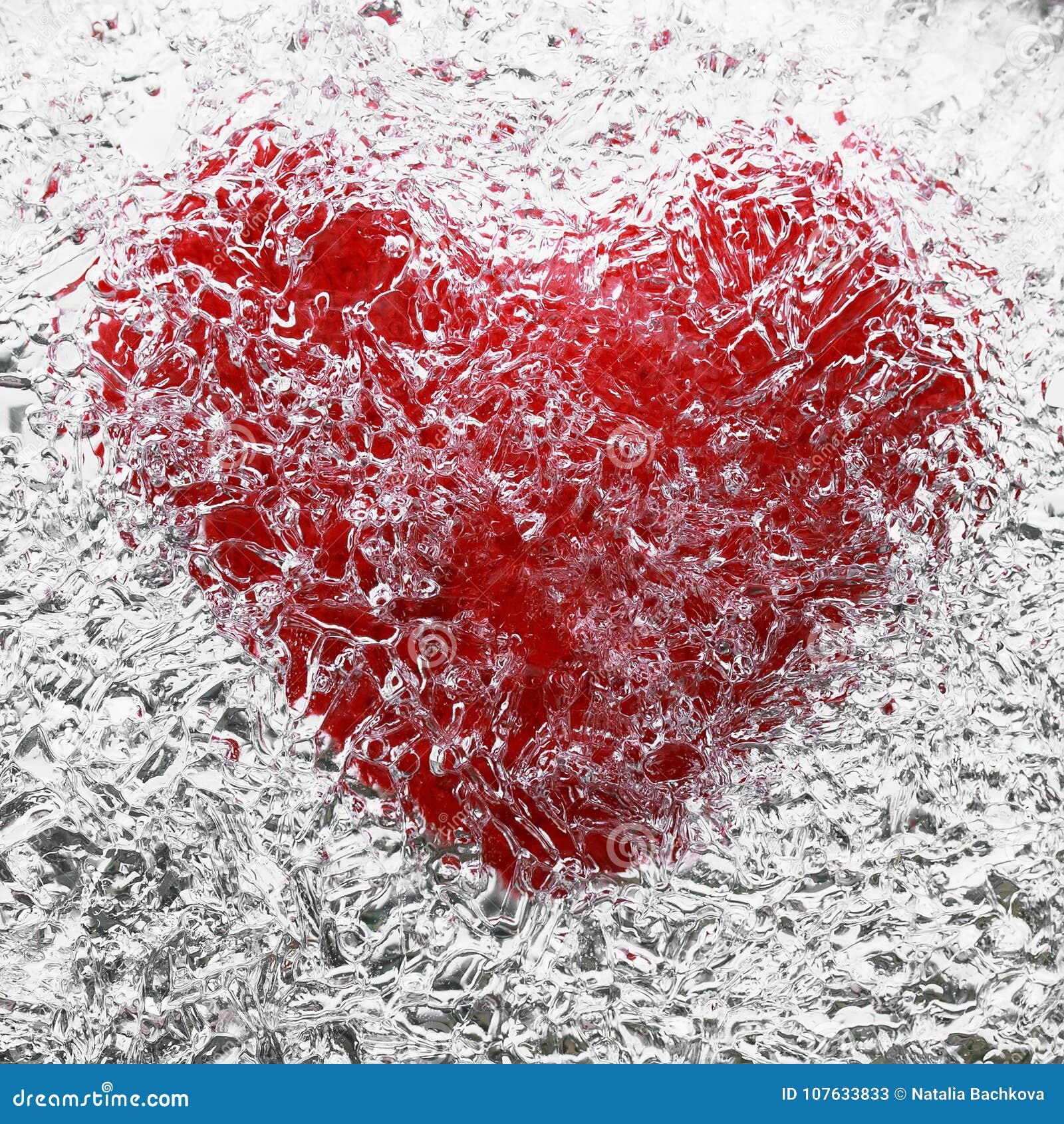 Red Heart Symbol is Covered with Cold, Clear Ice Stock Image - Image of ...