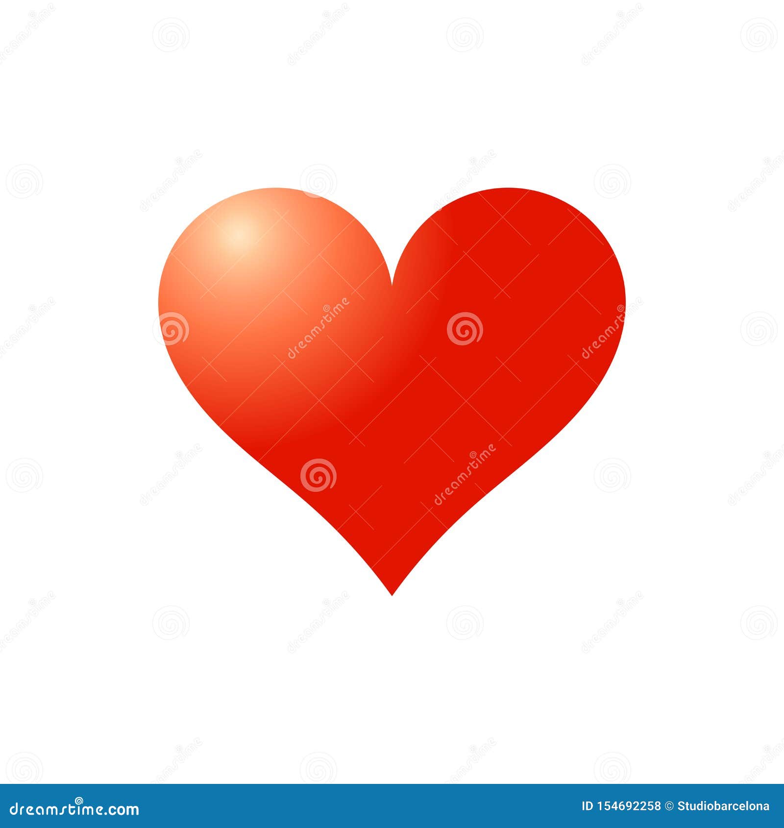 Red heart symbol stock vector. Illustration of clip - 154692258