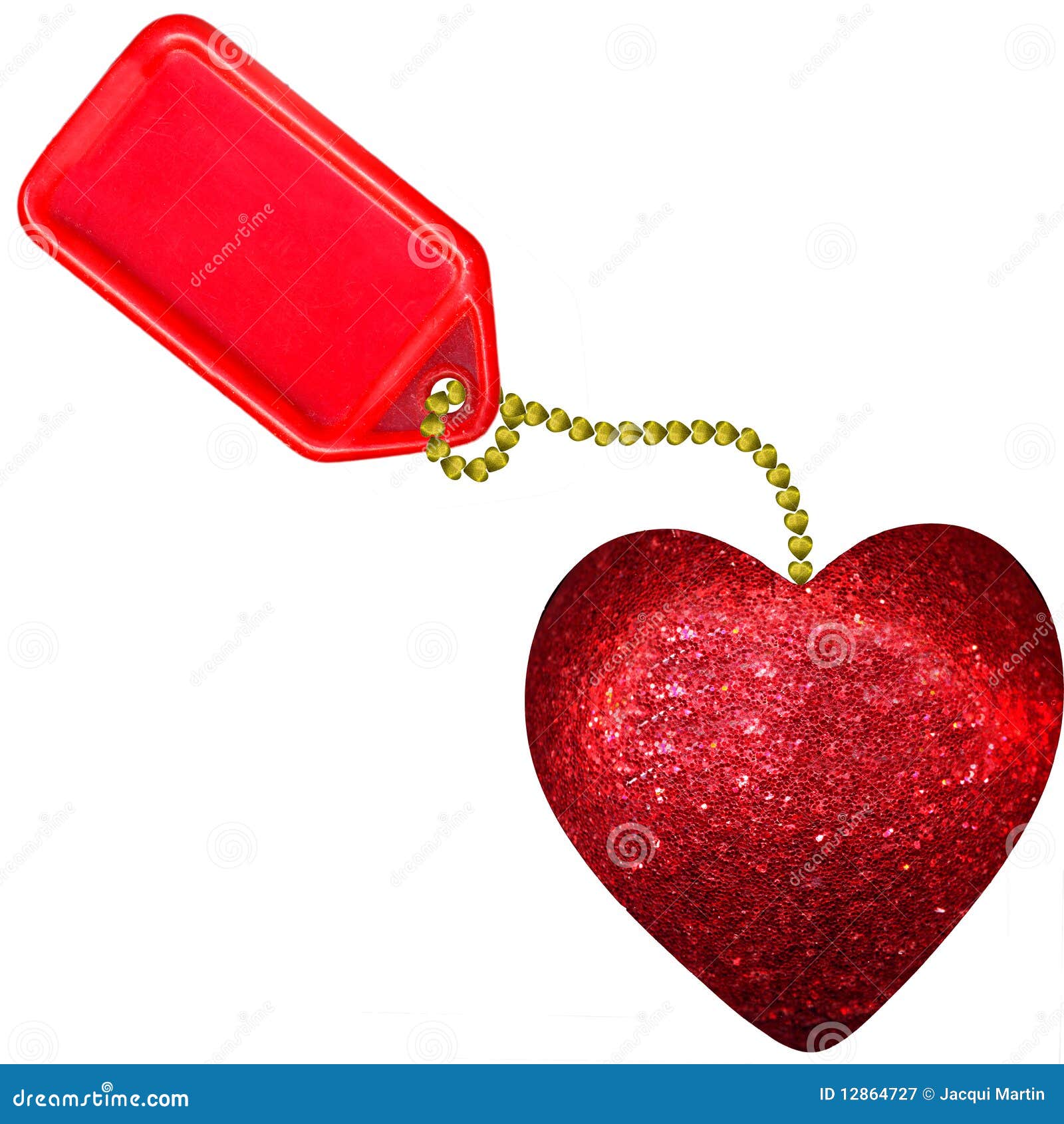 Red heart on tag stock image. Image of fall, metallic - 12864727