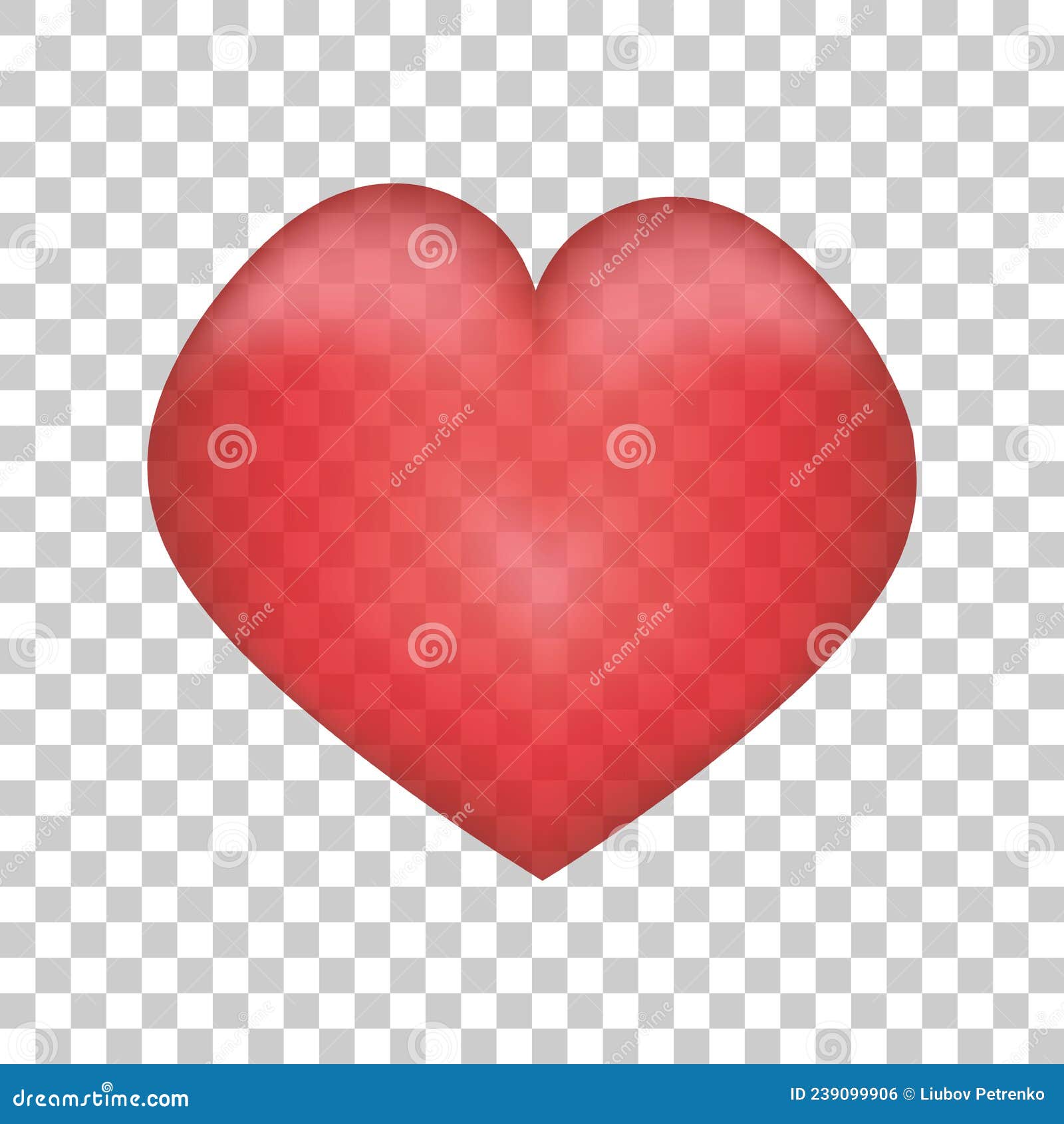Red Heart on Transparent Background. Stock Vector - Illustration of ...