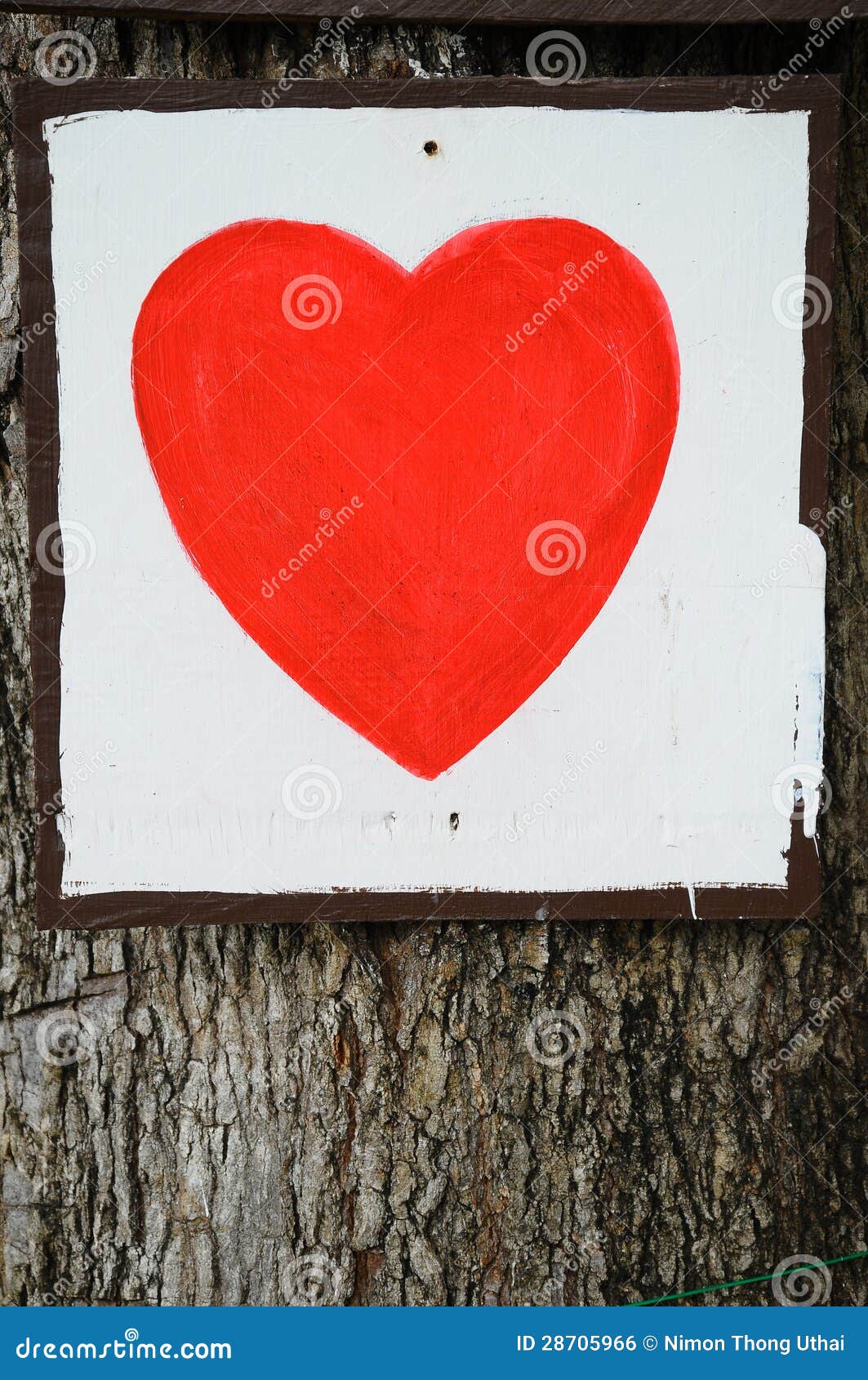 Red heart on the tree stock photo. Image of birthday - 28705966