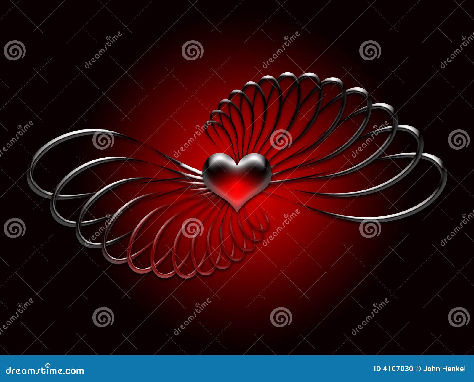Red Heart and Twists stock illustration. Illustration of curve - 4107030