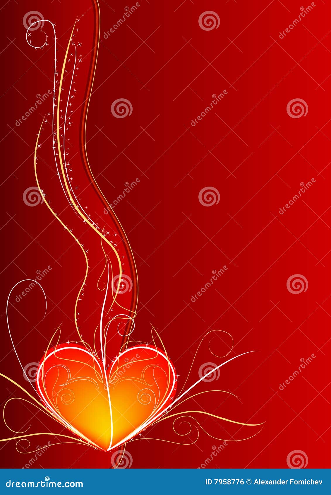 Red heart vertical stock vector. Illustration of vertical - 7958776