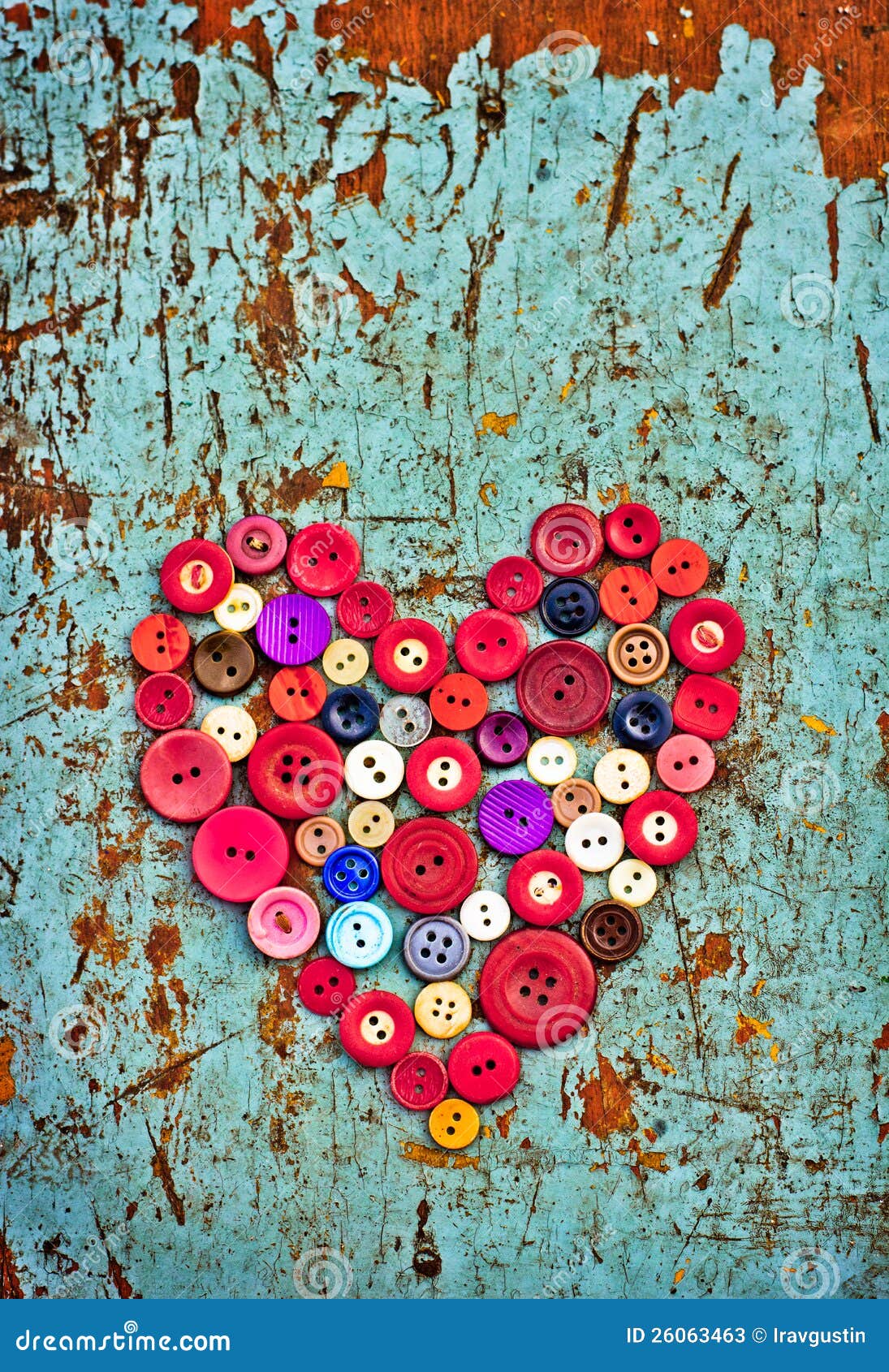 Red Heart from Vintage Buttons Stock Illustration - Illustration of ...