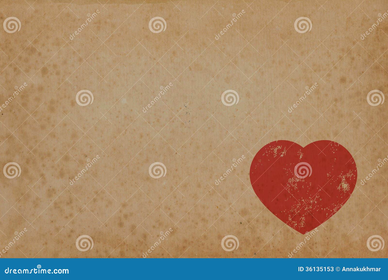 Red Heart on Vintage Paper with Copyspace Stock Image - Image of idea ...