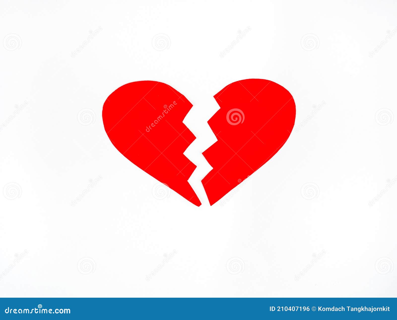 The Red Heart Was Split in Two Stock Photo - Image of pain, heartbreak ...